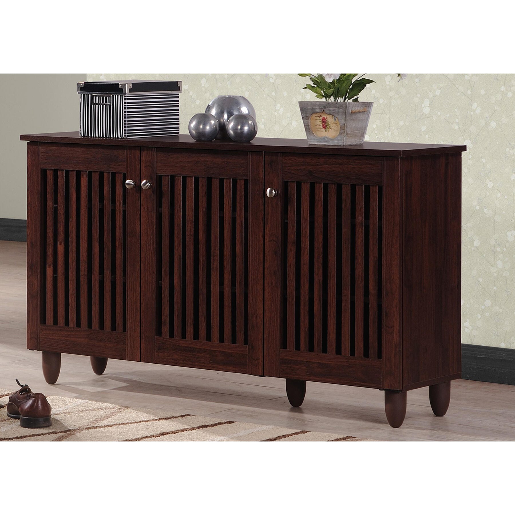 Click here for Baxton Studio Fernanda 3-Door Wide Shoe Storage Ca... prices