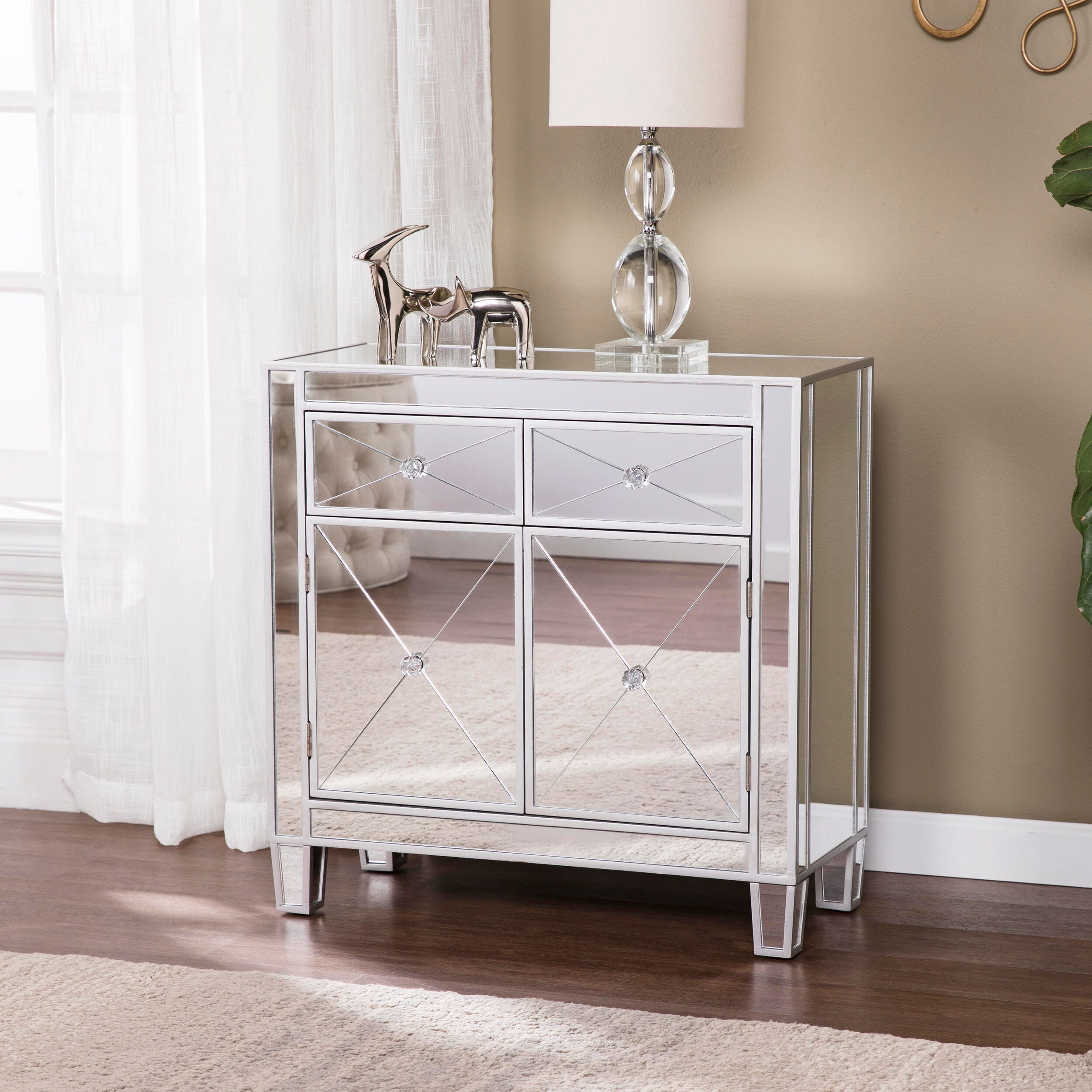 Click here for Southern Enterprises Furniture Celine Mirrored Cab... prices