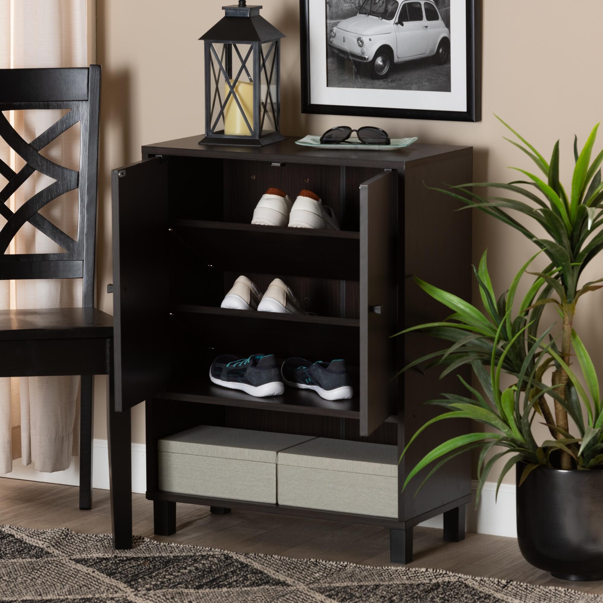 Click here for Rossin 2-Door Shoe Cabinet  Dark Brown prices