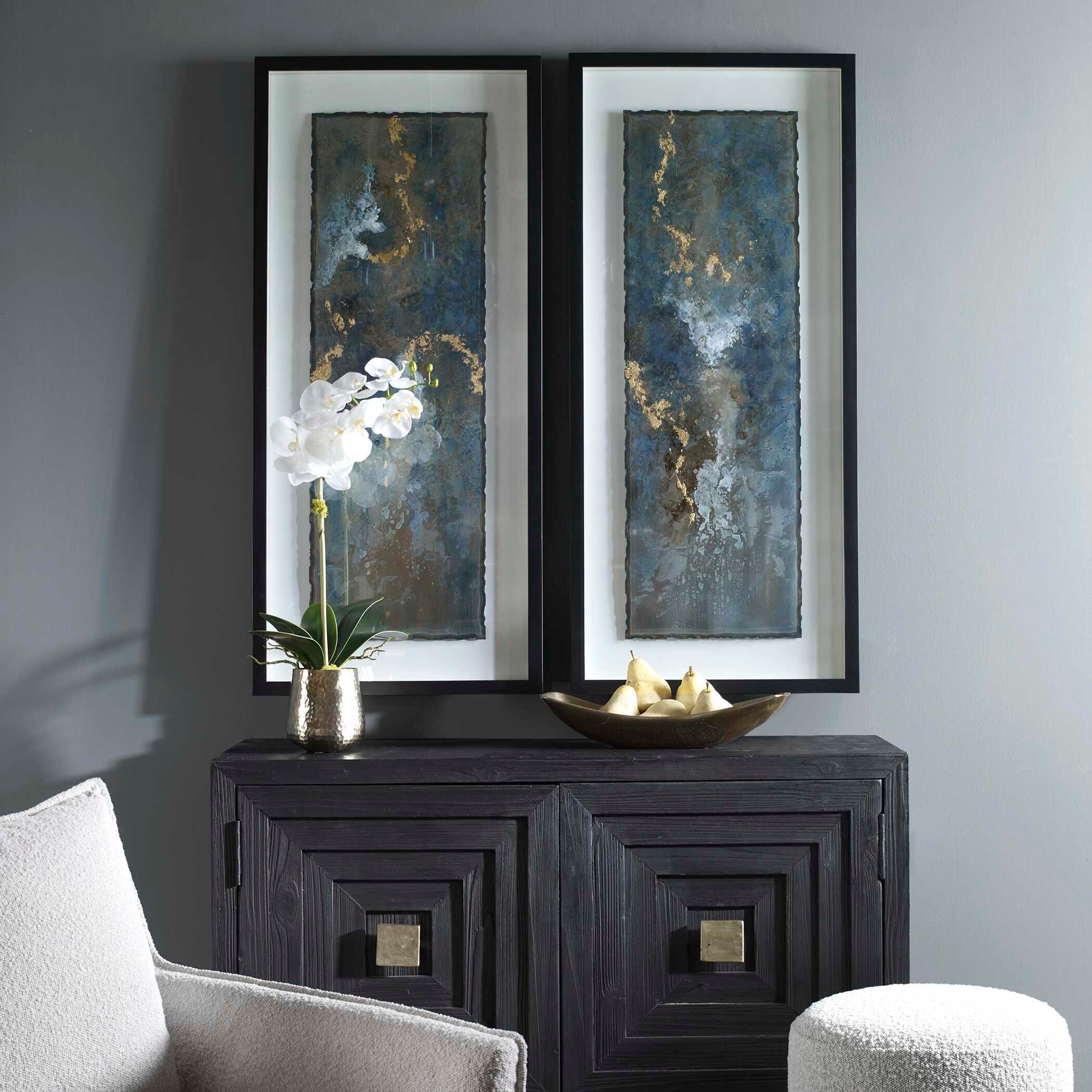 Click here for Uttermost Glimmering Agate Wall Art 19 x 43  Black prices