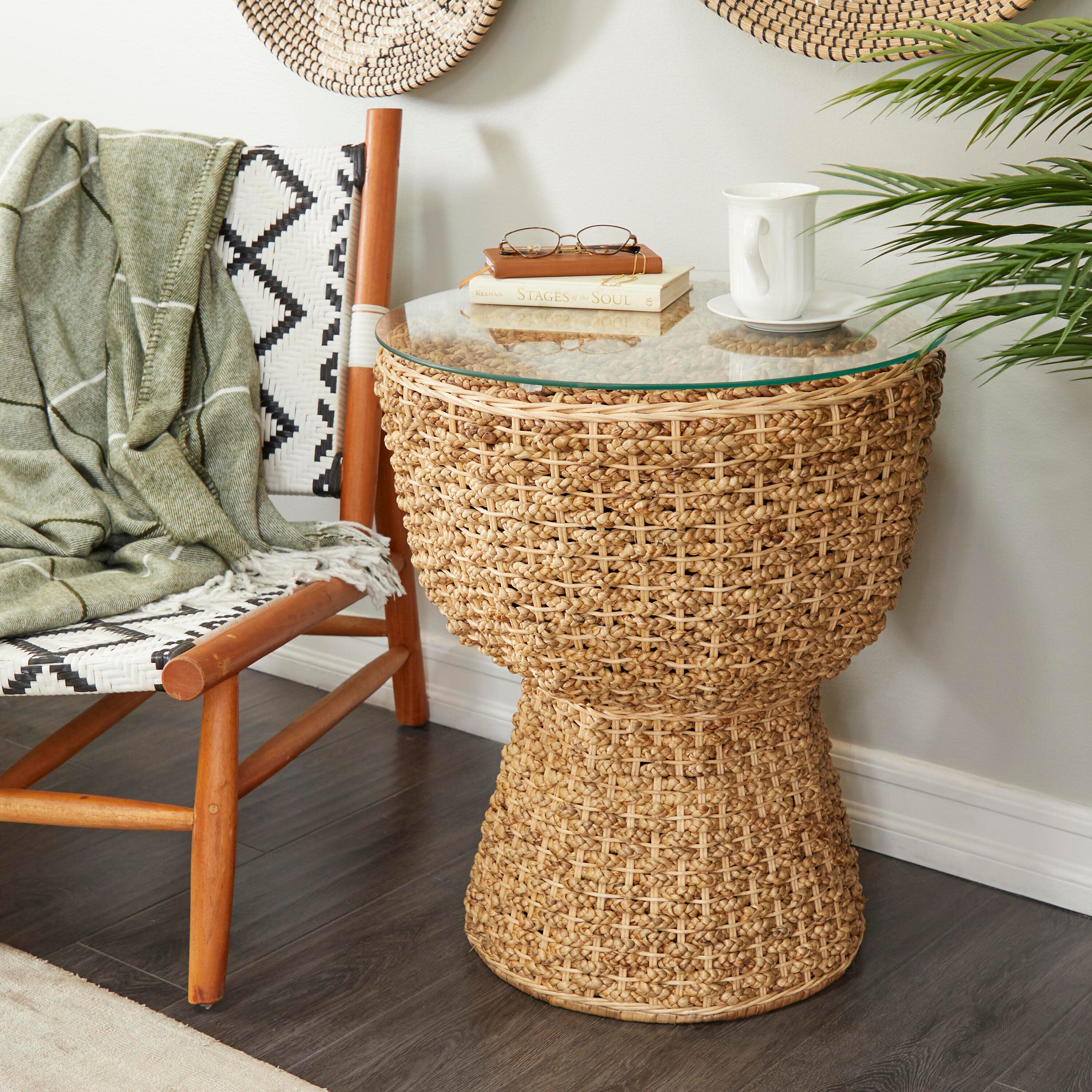 Click here for Bayberry Lane Woven Accent Table  Brown prices