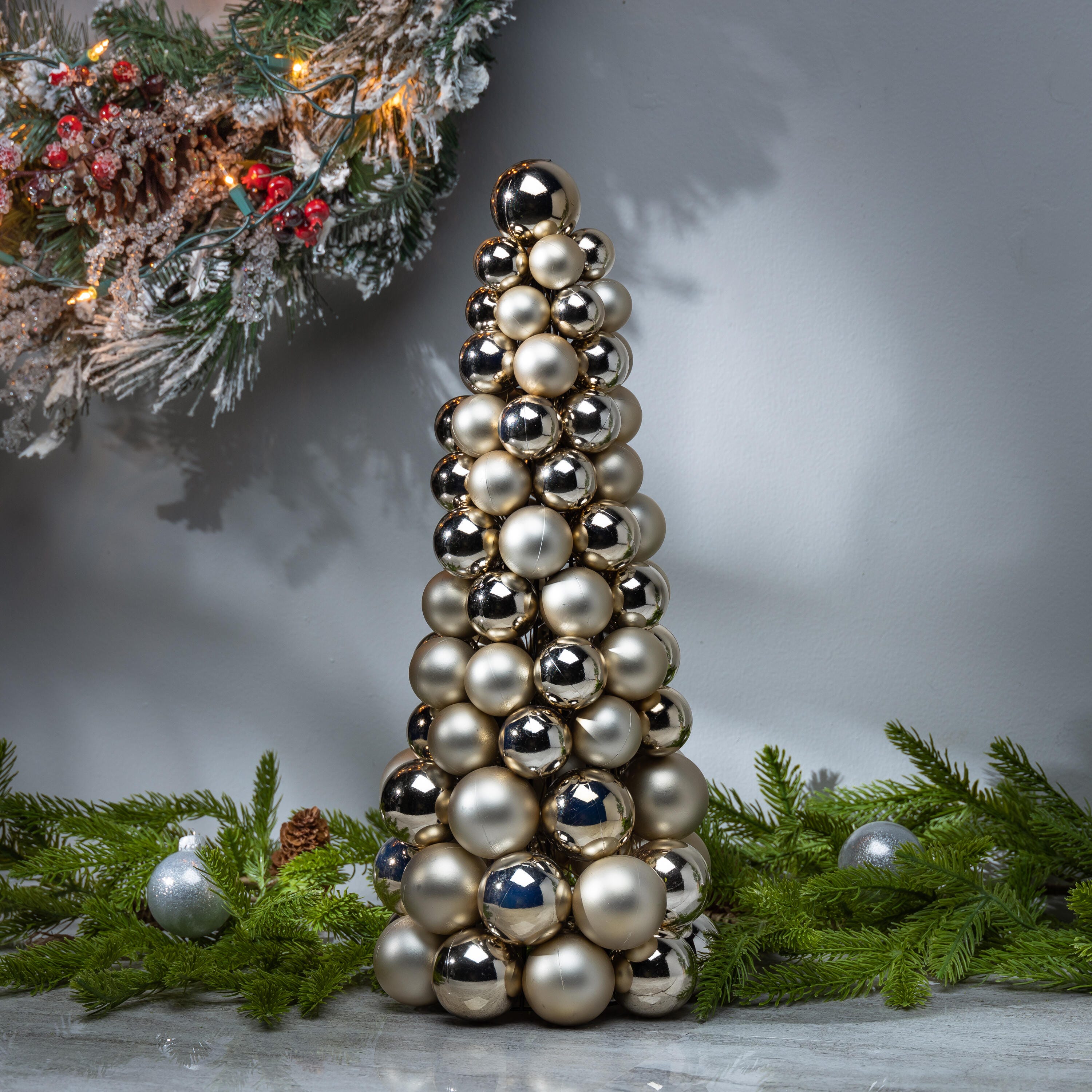 Click here for GIL 18 in Christmas Ornament Cone Tree  Gold prices
