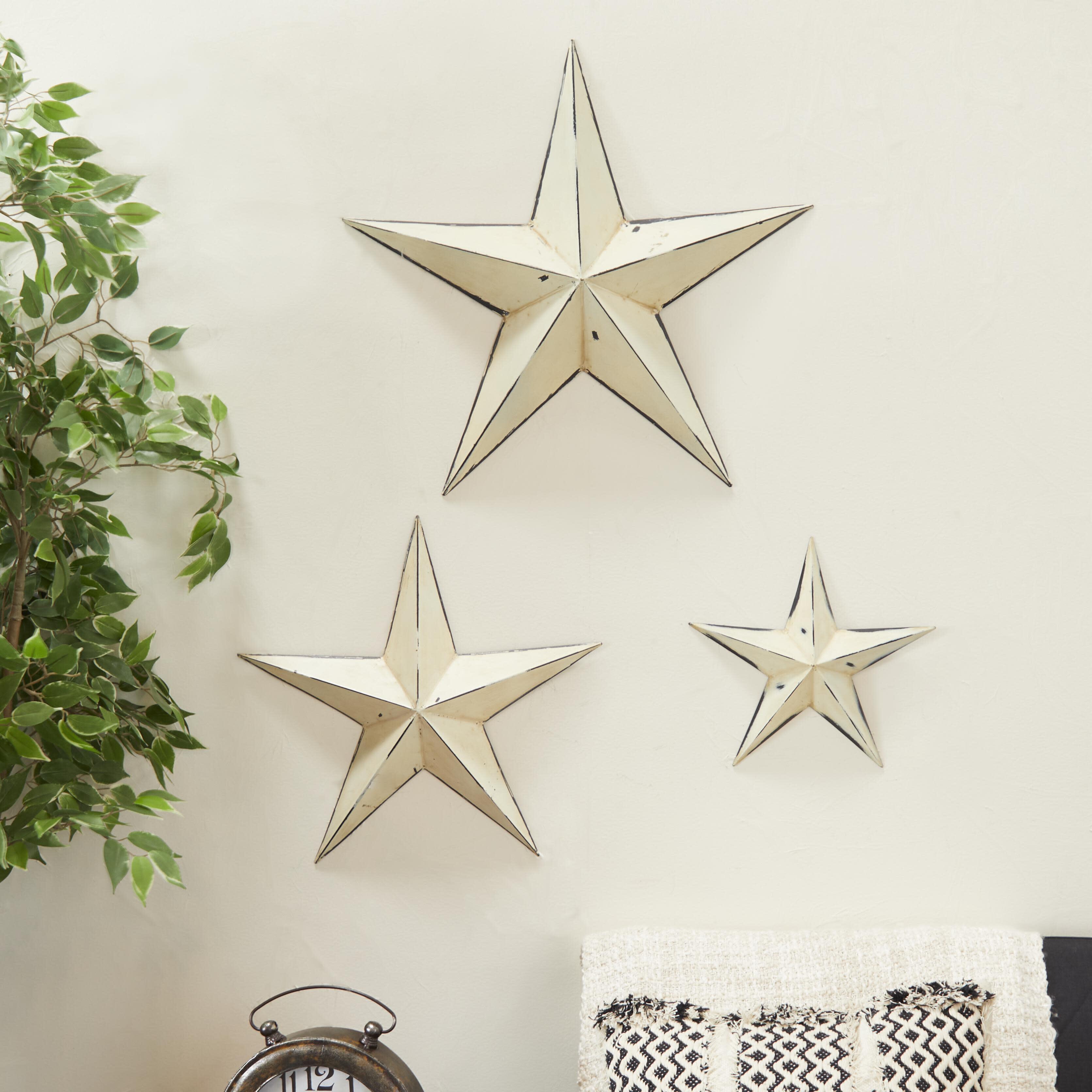 Click here for Bayberry Lane Star Wall Decor (Set of 3)  Cream prices