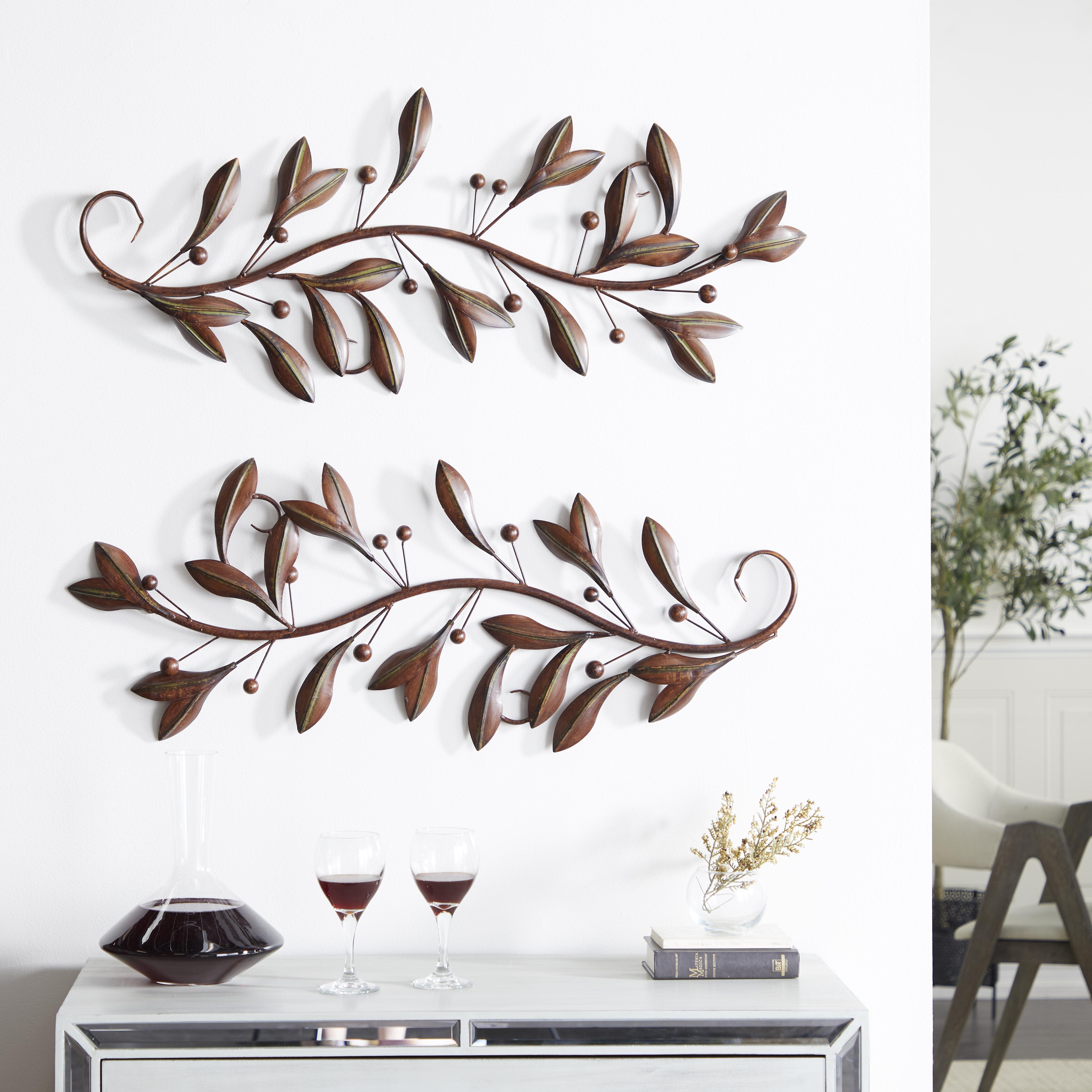 Click here for Bayberry Lane Leaf Vine Wall Decor (Set of 2)  Bro... prices