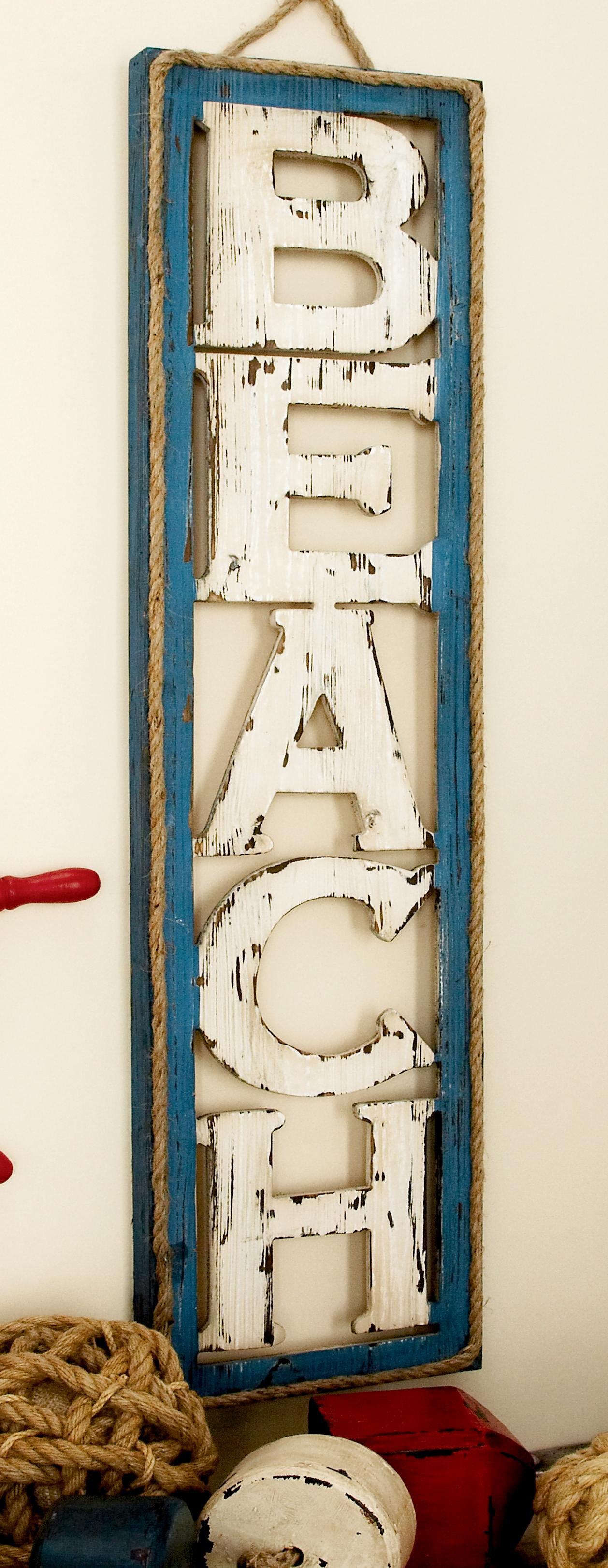 Click here for Bayberry Lane Beach Sign Wall Decor  Beige prices