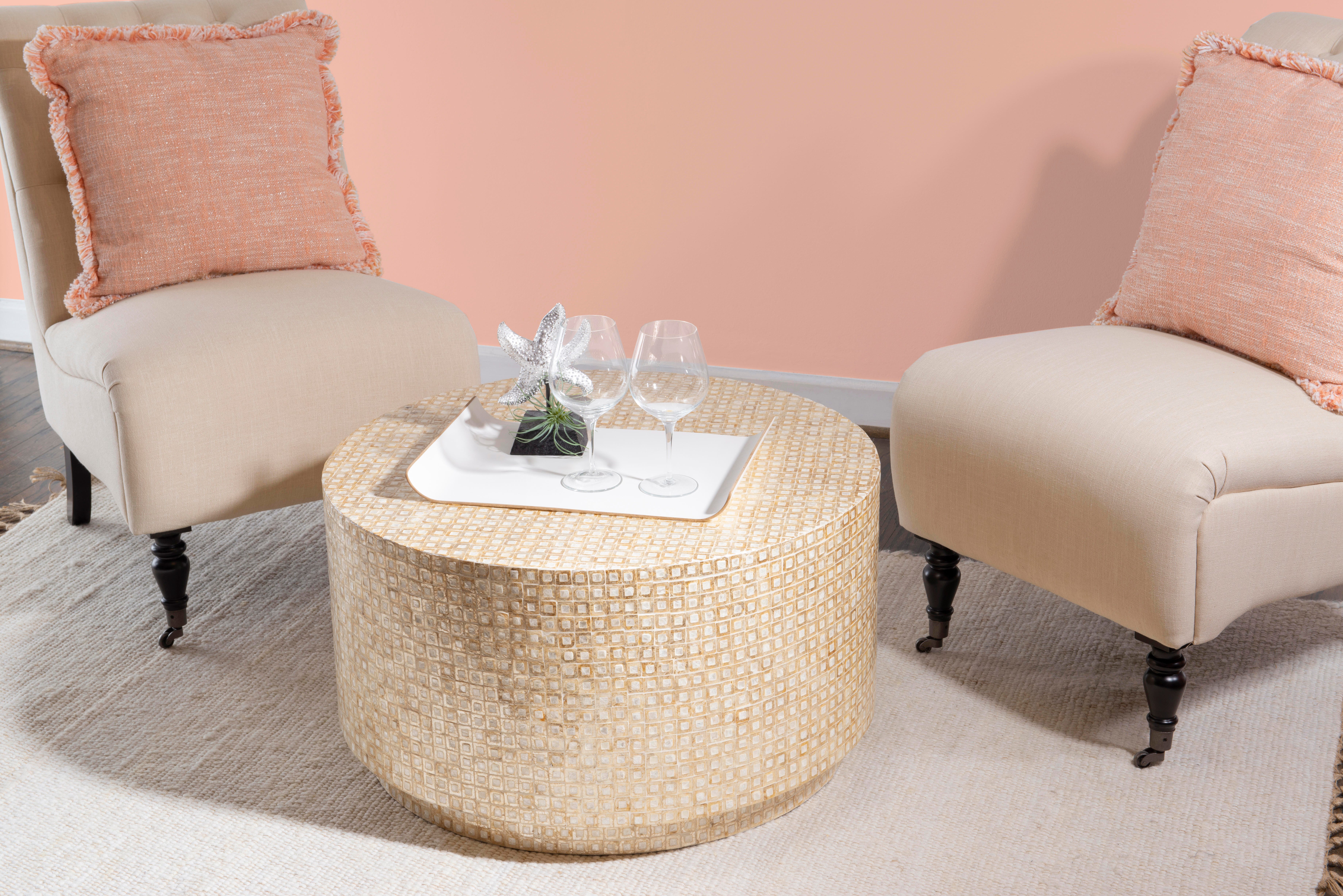 Click here for Linon Parton Capiz Mosaic Coffee Table  Gold/Ivory prices