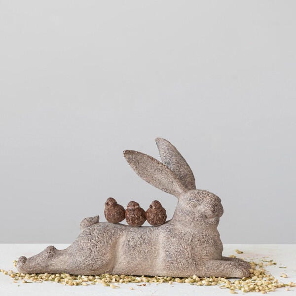 Click here for Storied Home Decorative Resting Rabbit with Birds... prices