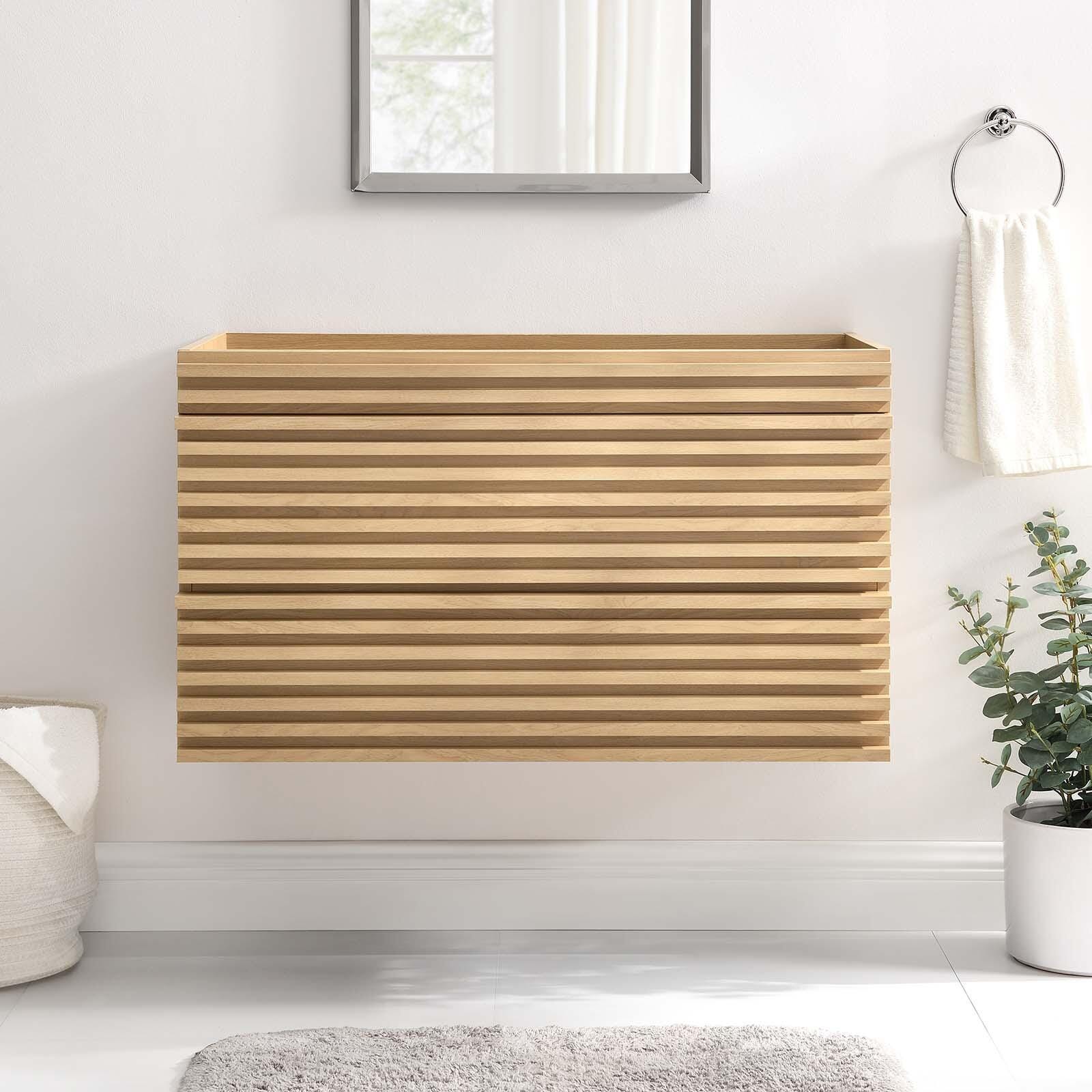 Click here for Render 36 Wall-Mount Bathroom Vanity Cabinet  Oak prices