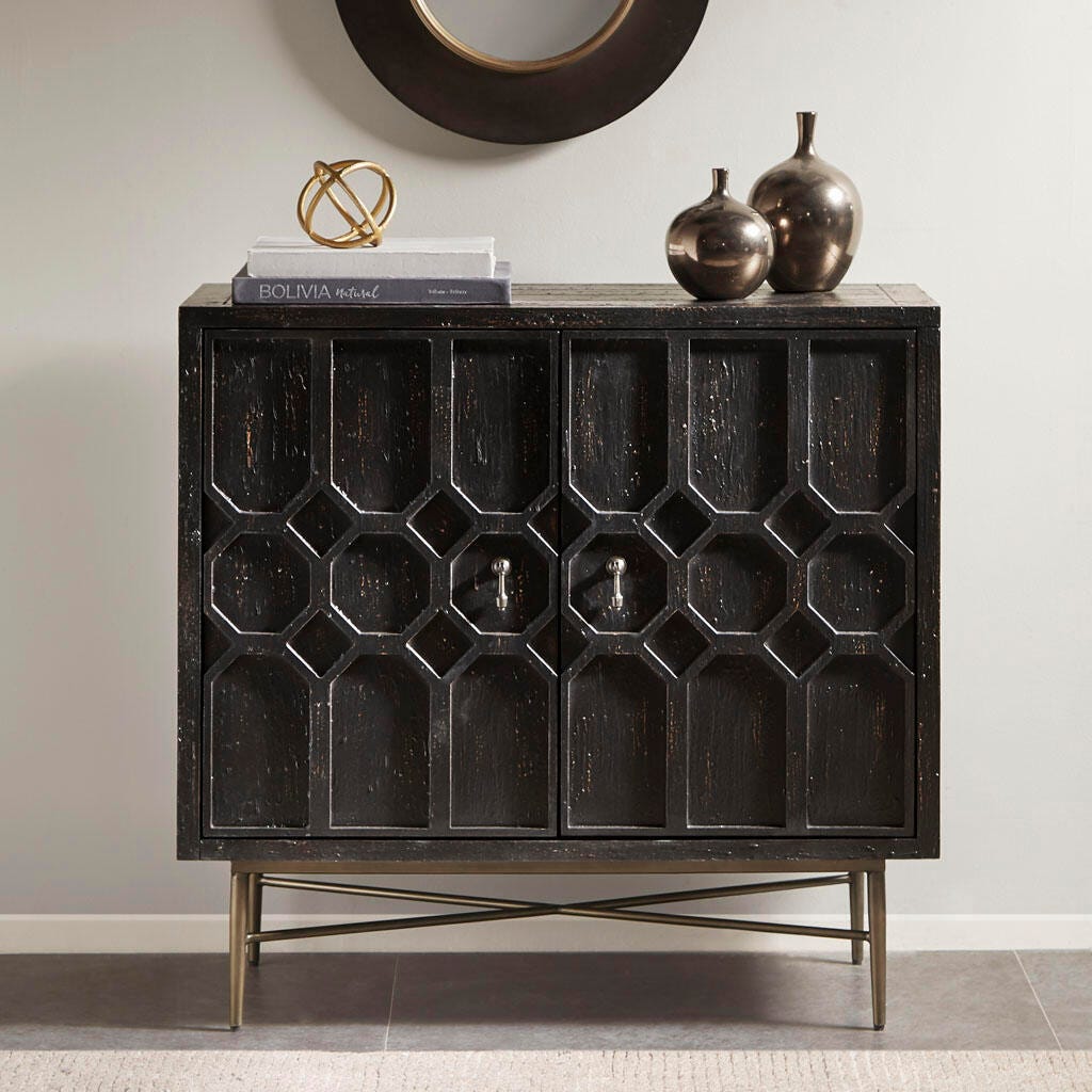 Click here for Madison Park Hanley 2 Doors Accent Cabinet  Black prices