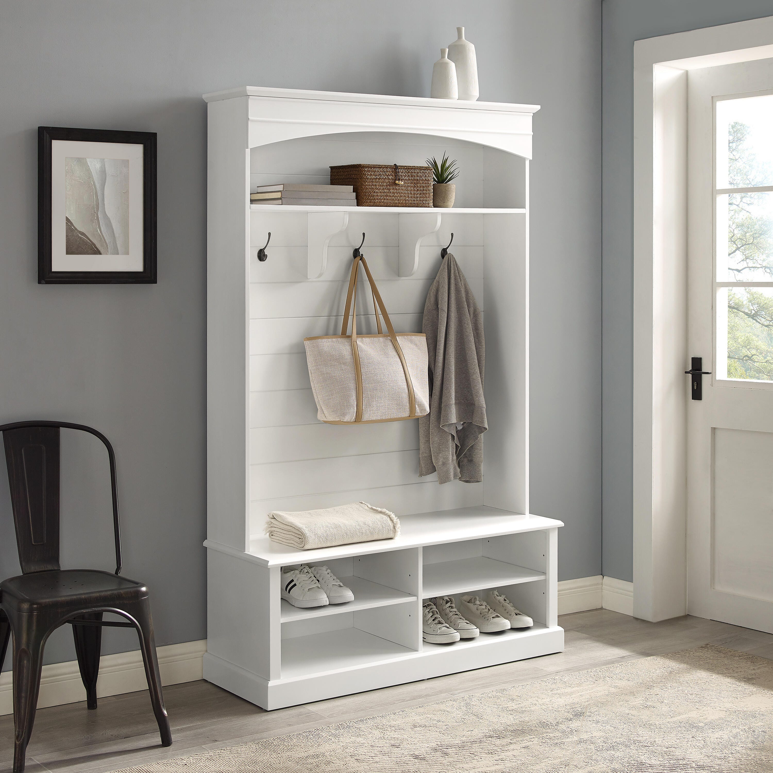 Click here for Crosley Furniture Barlett Hall Tree  White prices
