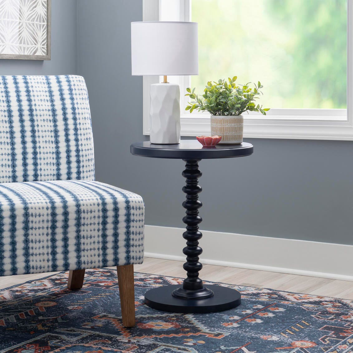 Click here for Linon Elina Side Table  Navy Blue prices