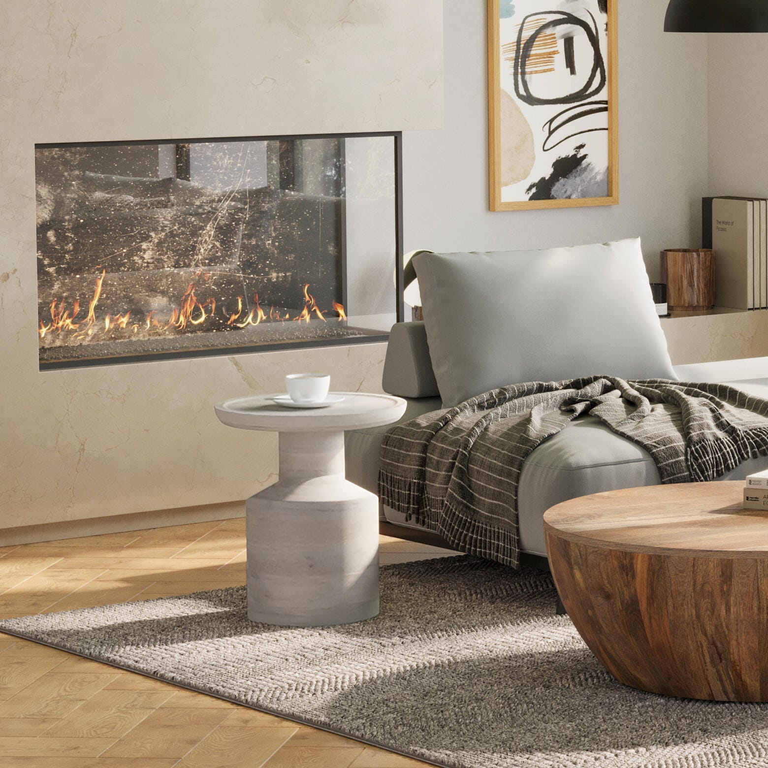 Click here for Simpli Home Haynes Accent Table  White Wash prices