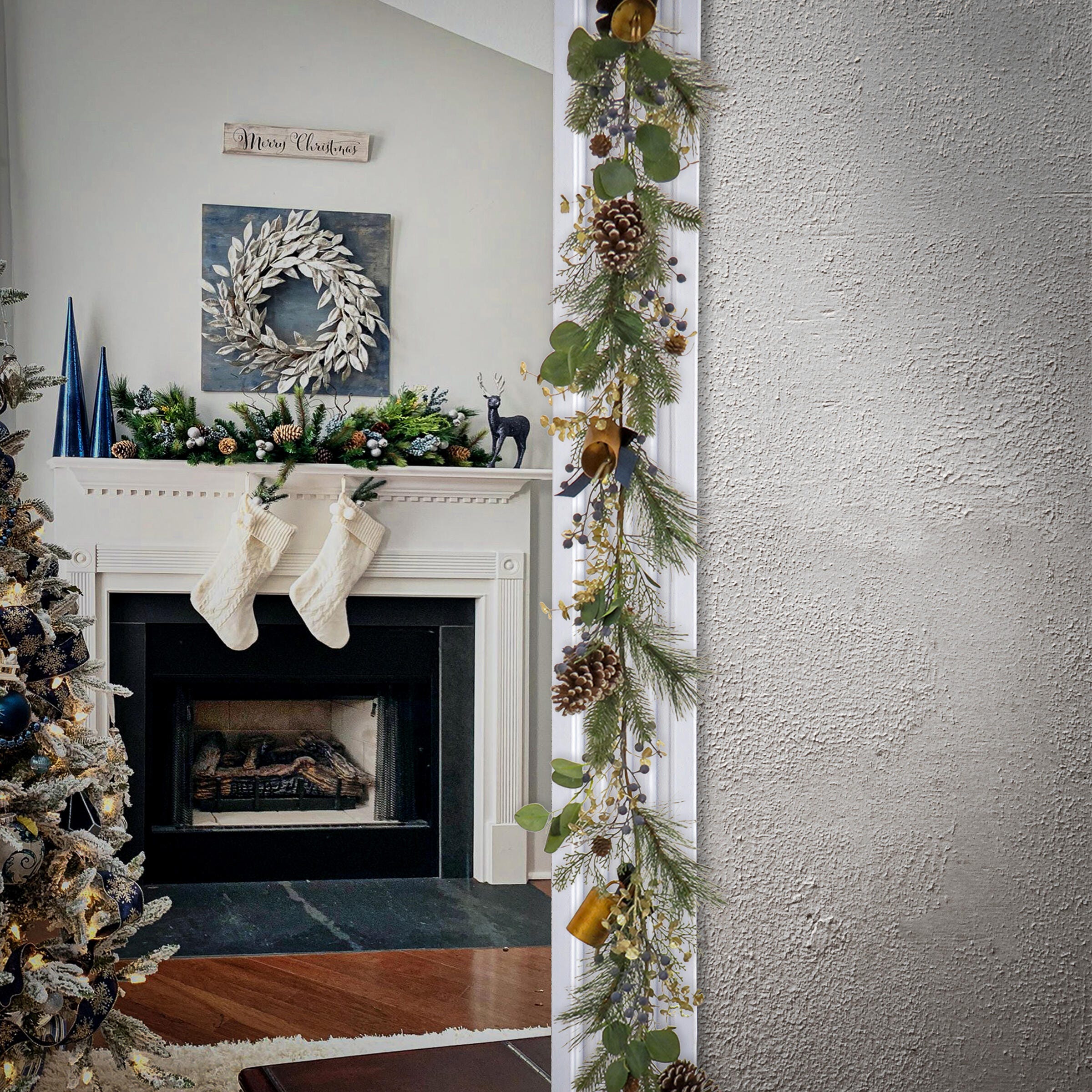 Click here for HGTV Home Collection 6 ft. Swiss Chic Garland  Blu... prices