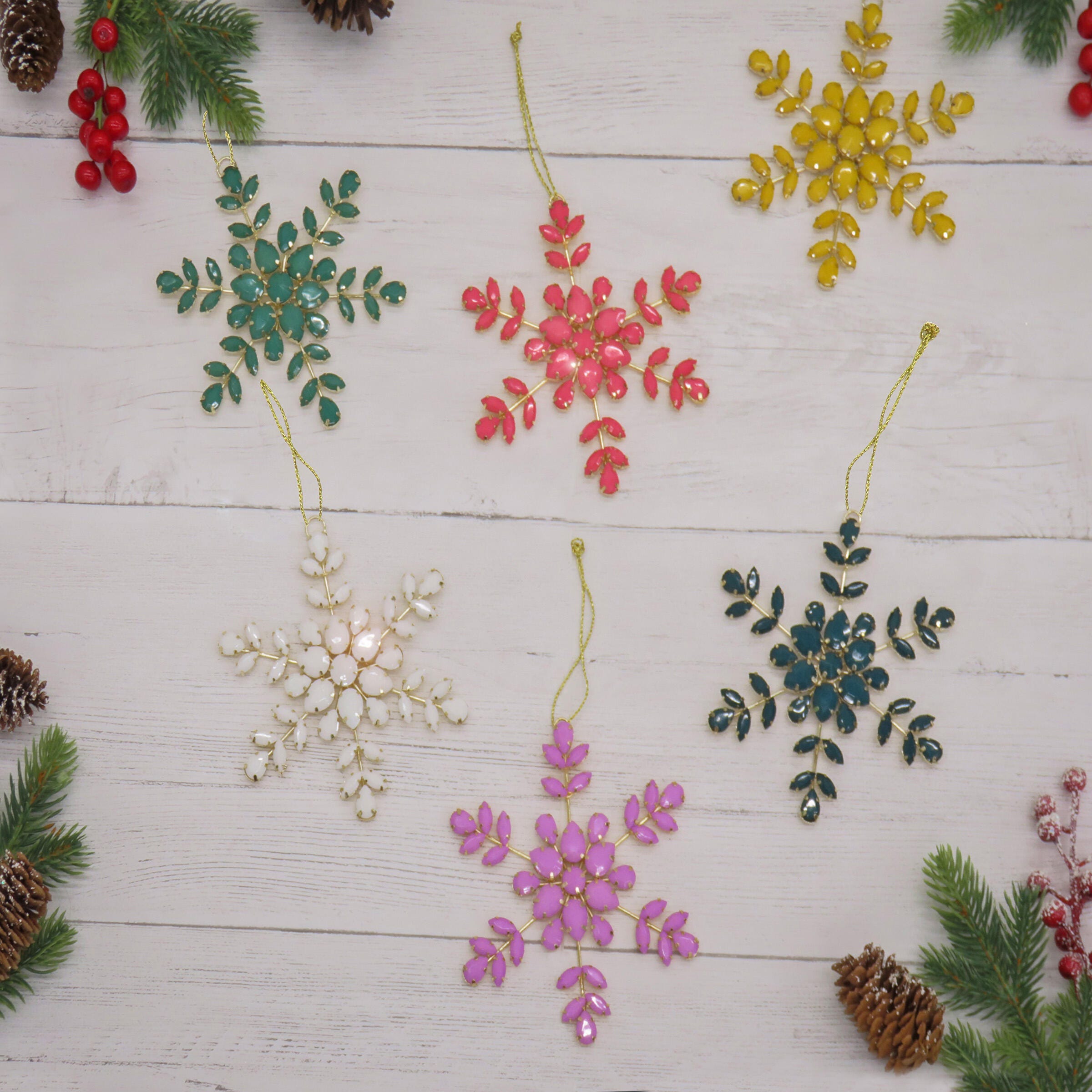 Click here for HGTV Home Collection Beaded Snowflake Ornaments 6... prices