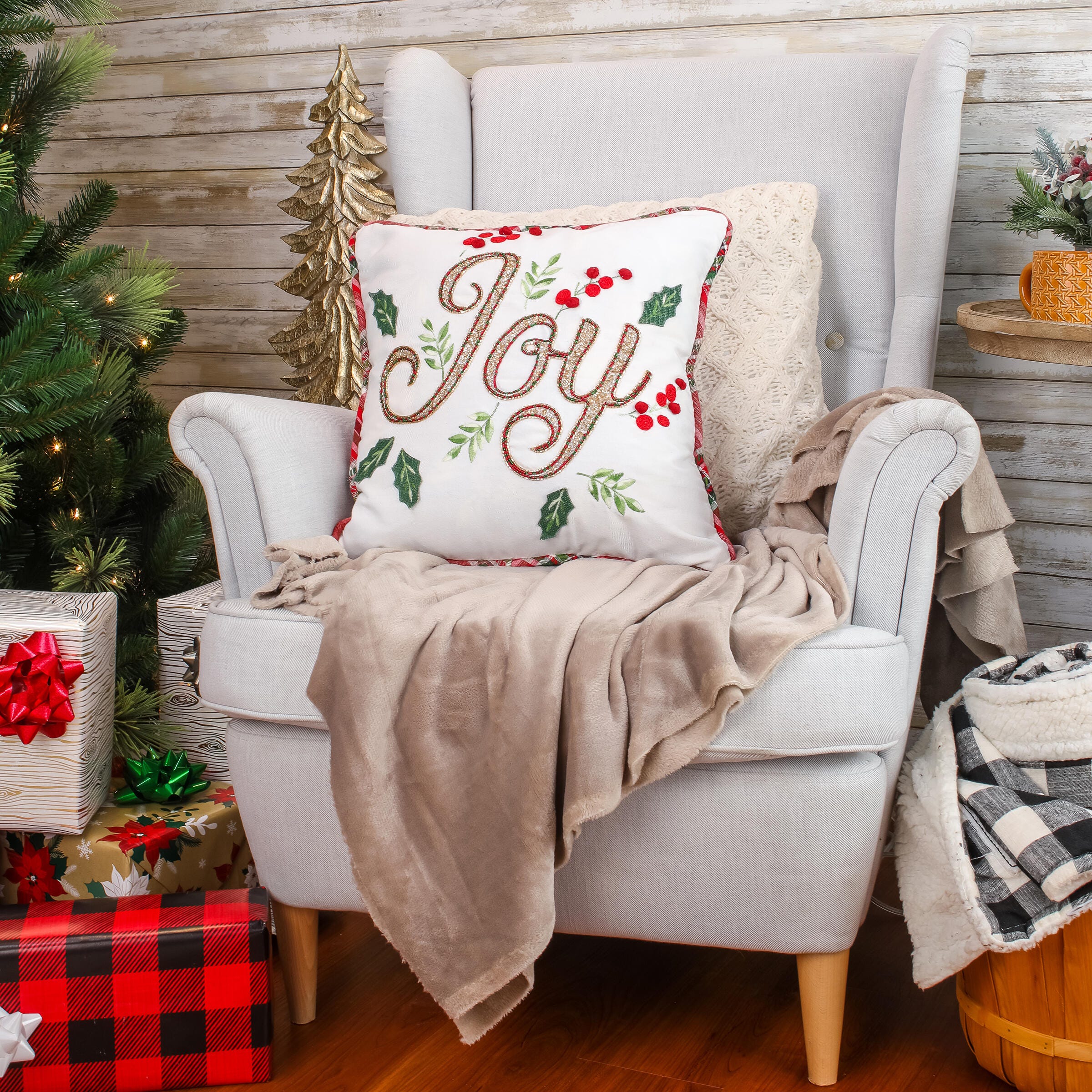 Click here for HGTV Home Collection Embroidered Joy Christmas Pil... prices