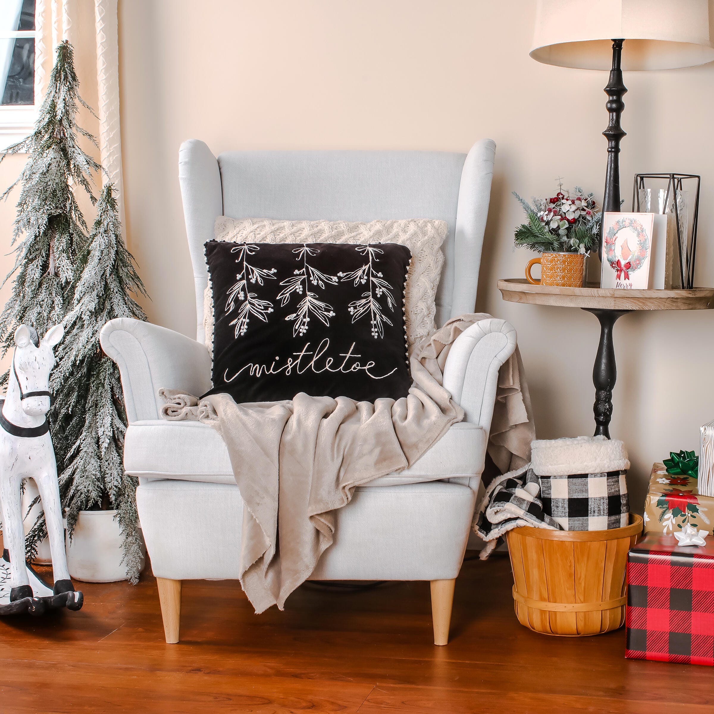 Click here for HGTV Home Collection Mistletoe Pillow  Black prices