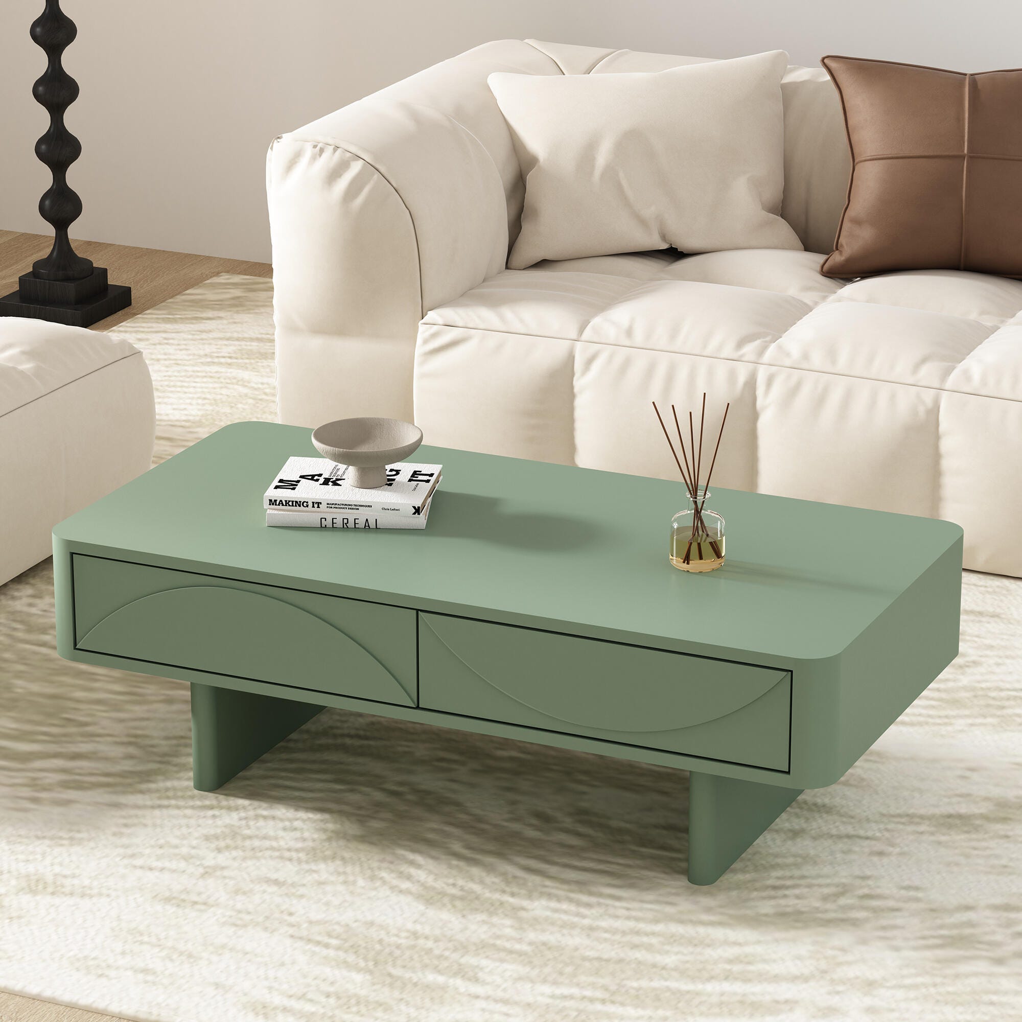Click here for Manhattan Comfort Ella 2 Drawer Coffee Table  Sage... prices