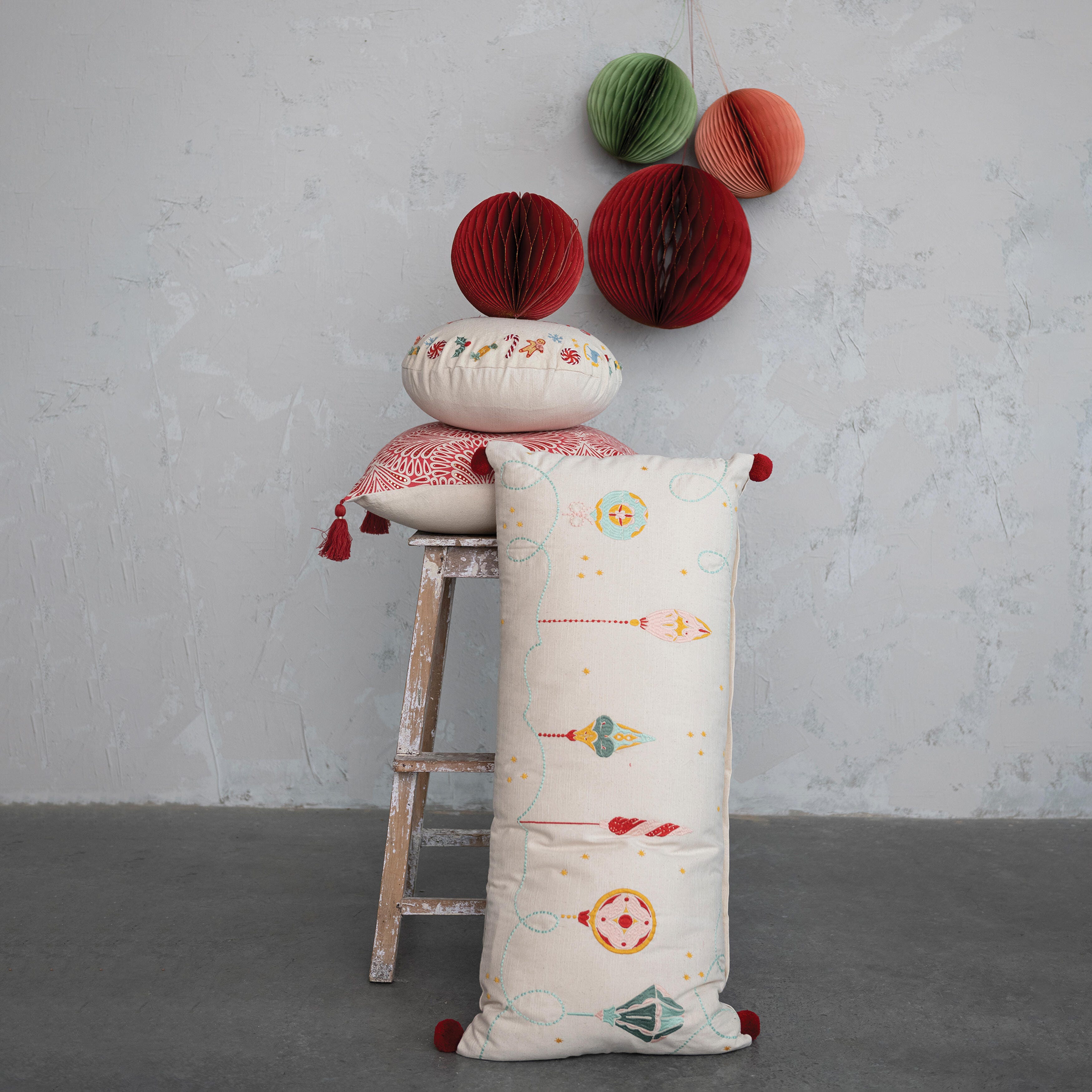 Click here for Storied Home Round Printed Pillow with Happy Holid... prices