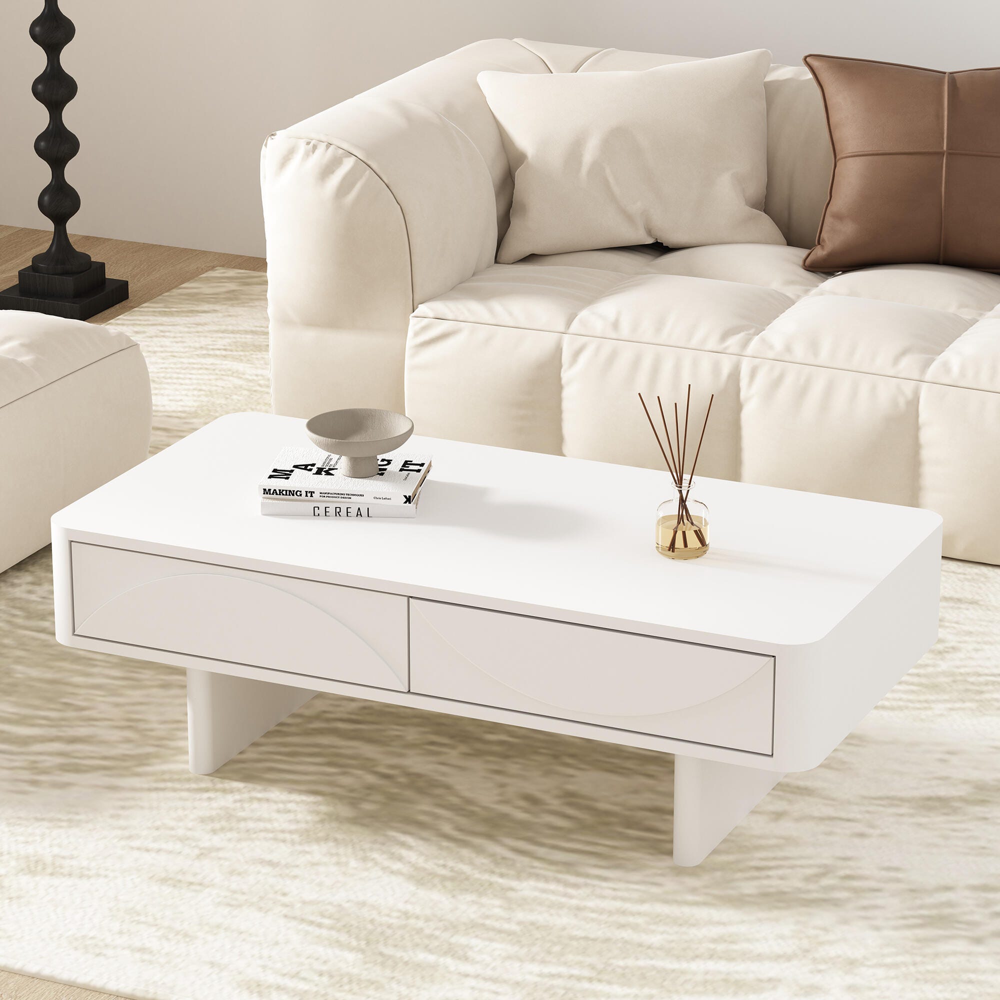 Click here for Manhattan Comfort Ella 2 Drawer Coffee Table  Whit... prices
