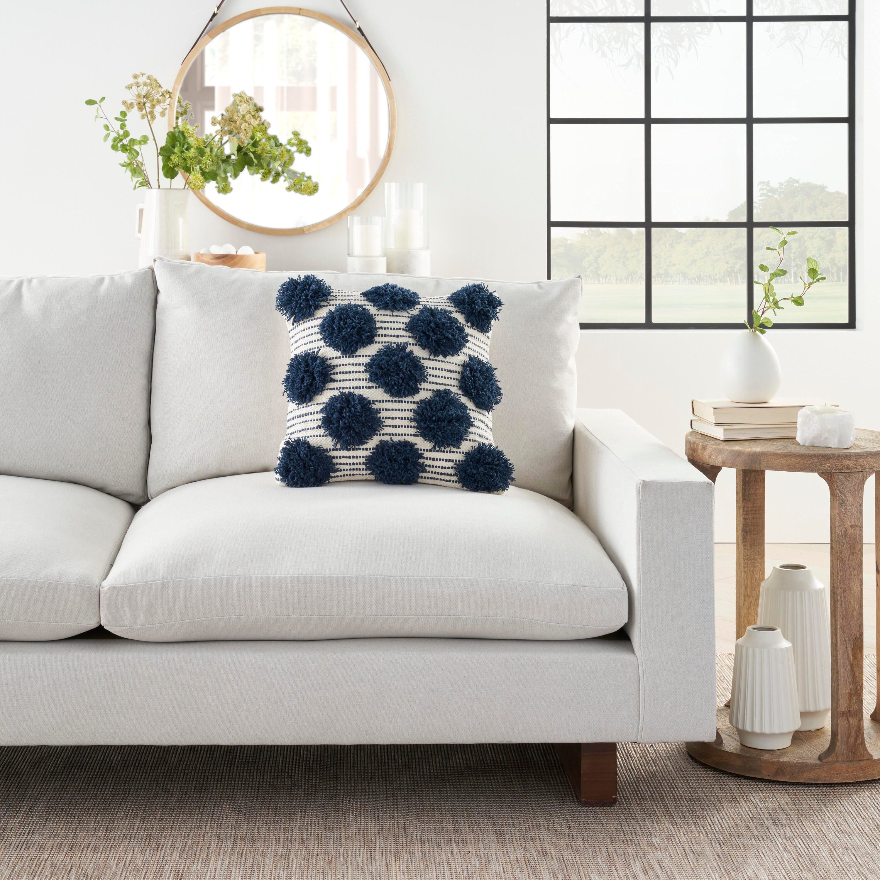 Click here for Mina Victory Tufted Pom Poms Indoor Throw Pillow... prices