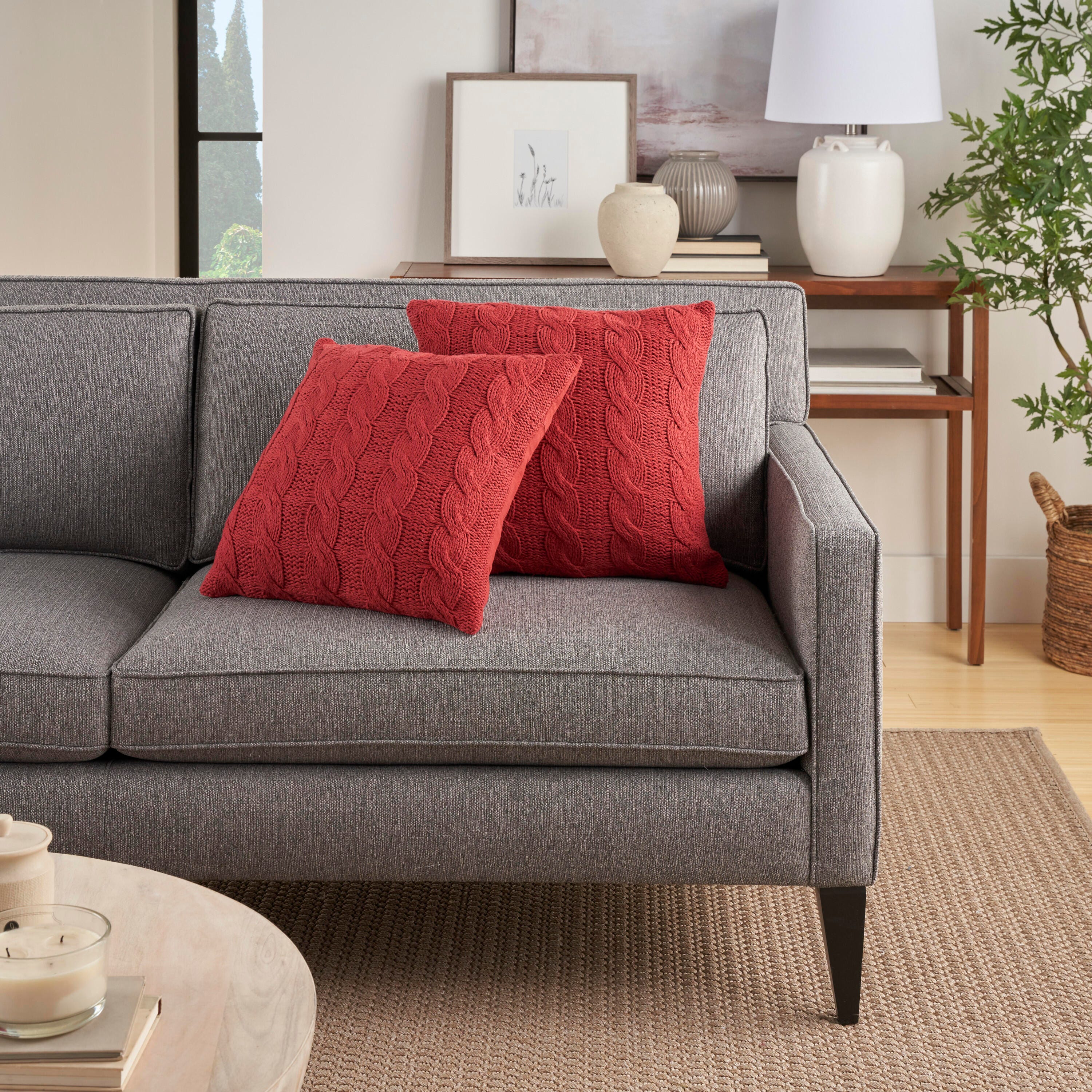 Click here for Mina Victory Cotton Knitted Indoor Throw Pillow (S... prices