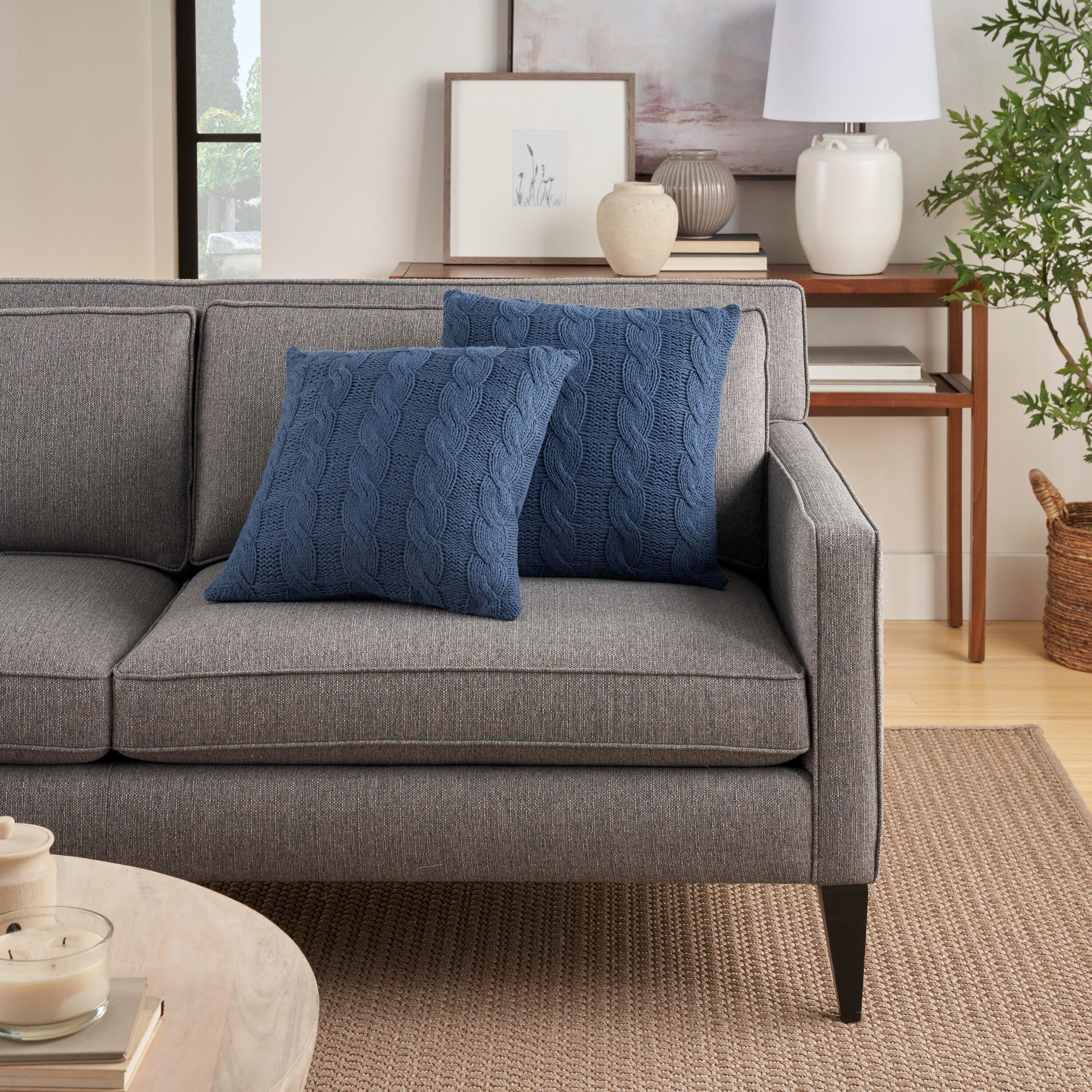 Click here for Mina Victory Cotton Knitted Indoor Throw Pillow (S... prices