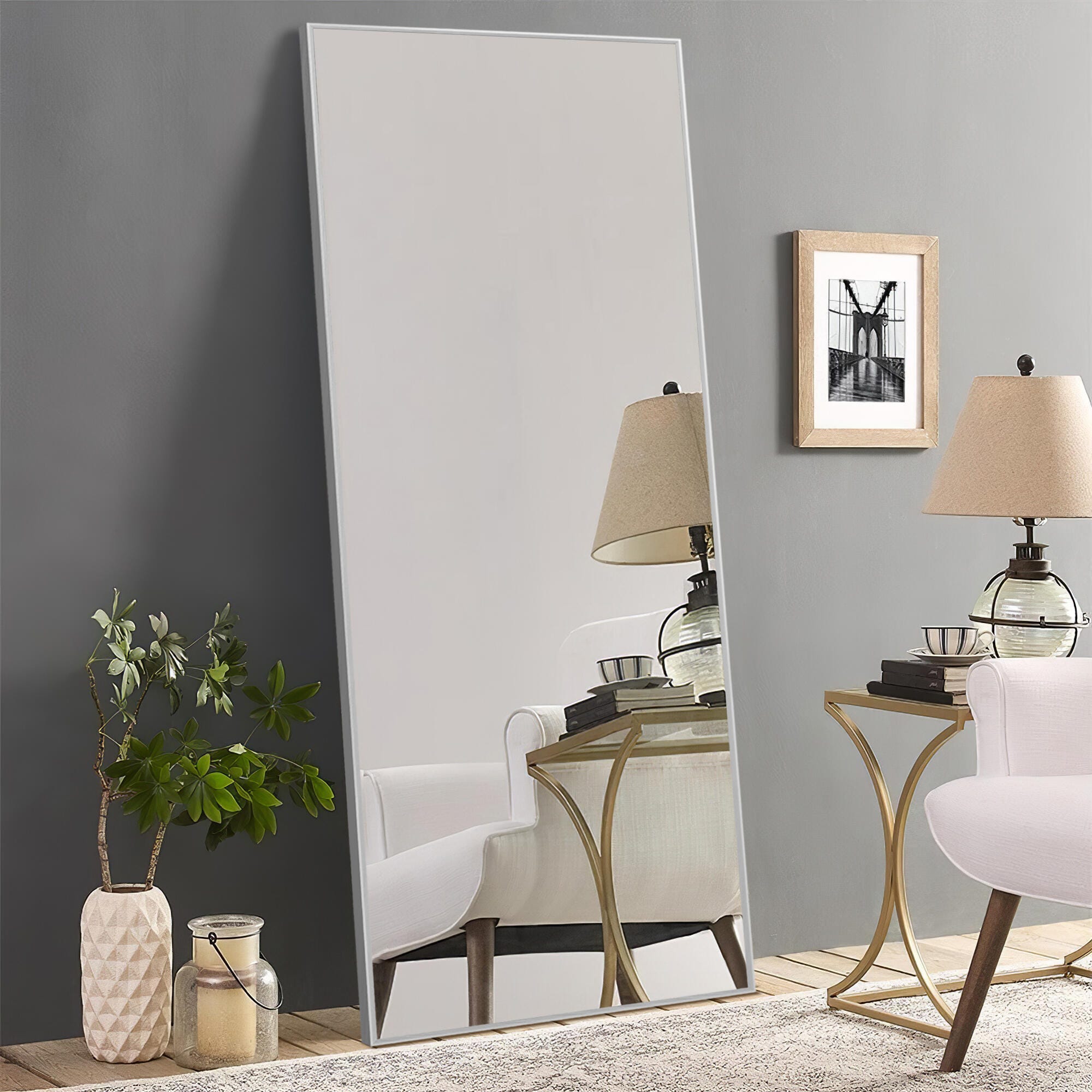 Click here for Dulcea 21 x 64 Framed Full Length Mirror  Silver prices