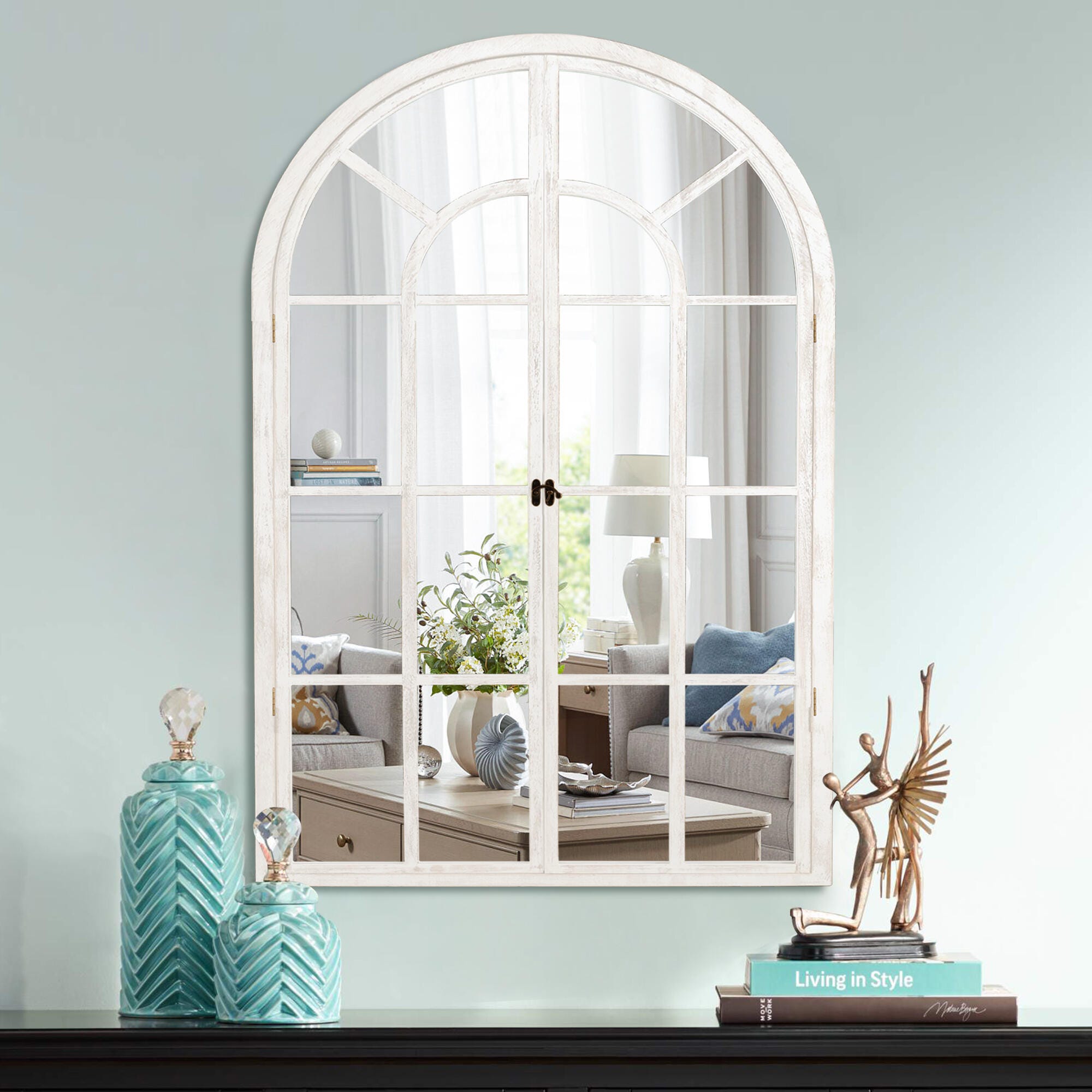 Click here for Feronia 24 x 36 Arched Wall Mirror  White prices
