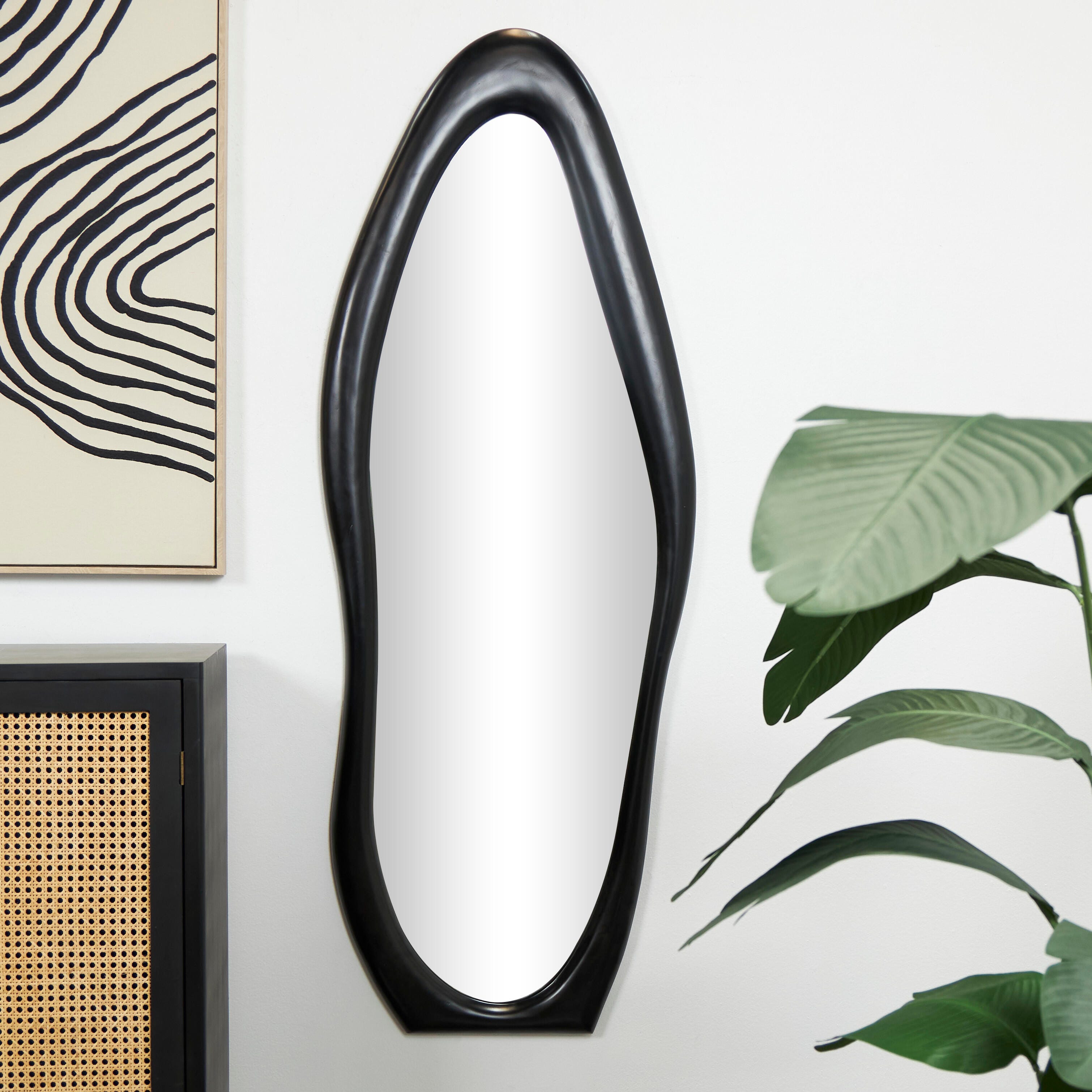 Click here for Bayberry Lane Abstract Wavy Wall Mirror  Black prices