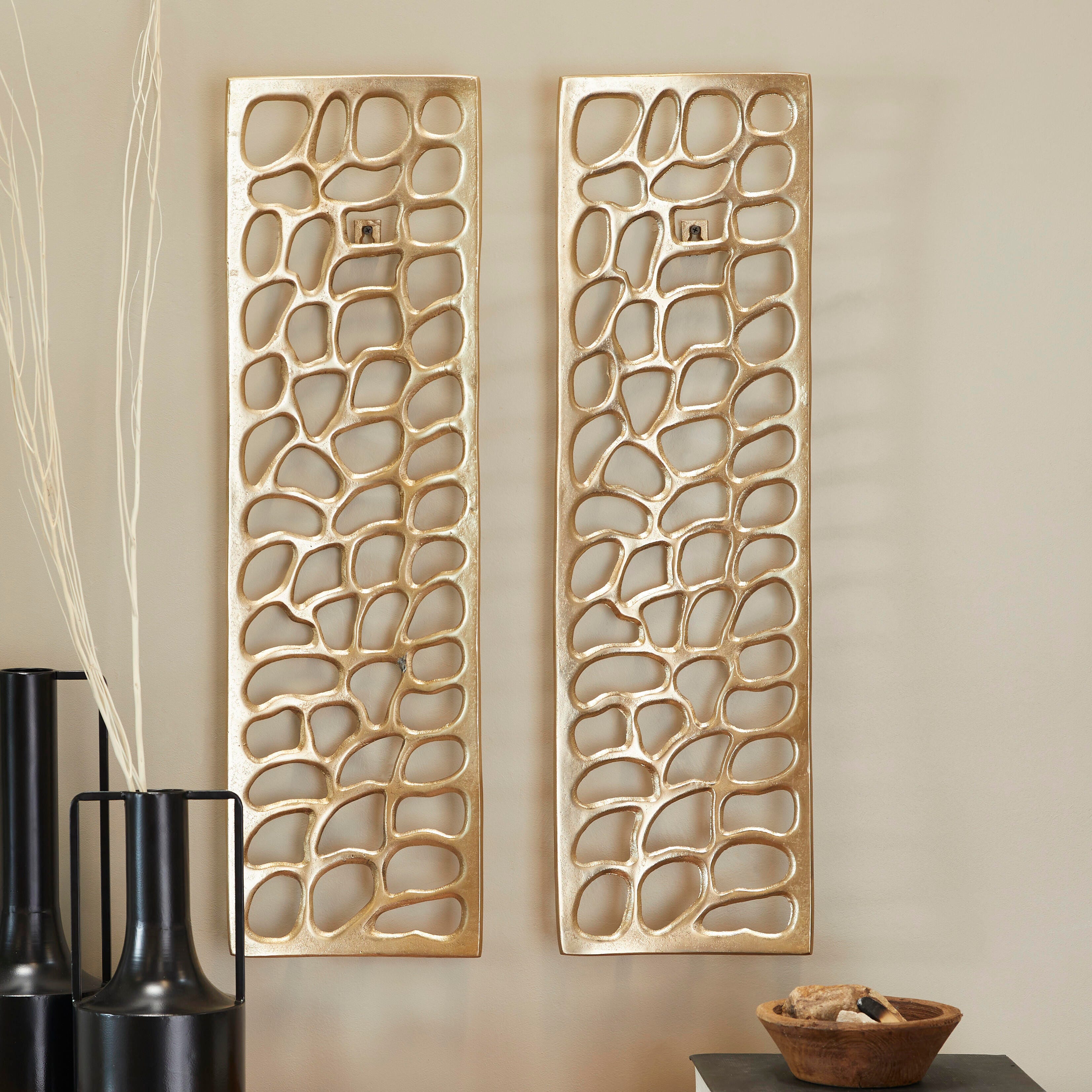 Click here for Bayberry Lane Abstract Cutouts Wall Decor (Set of... prices
