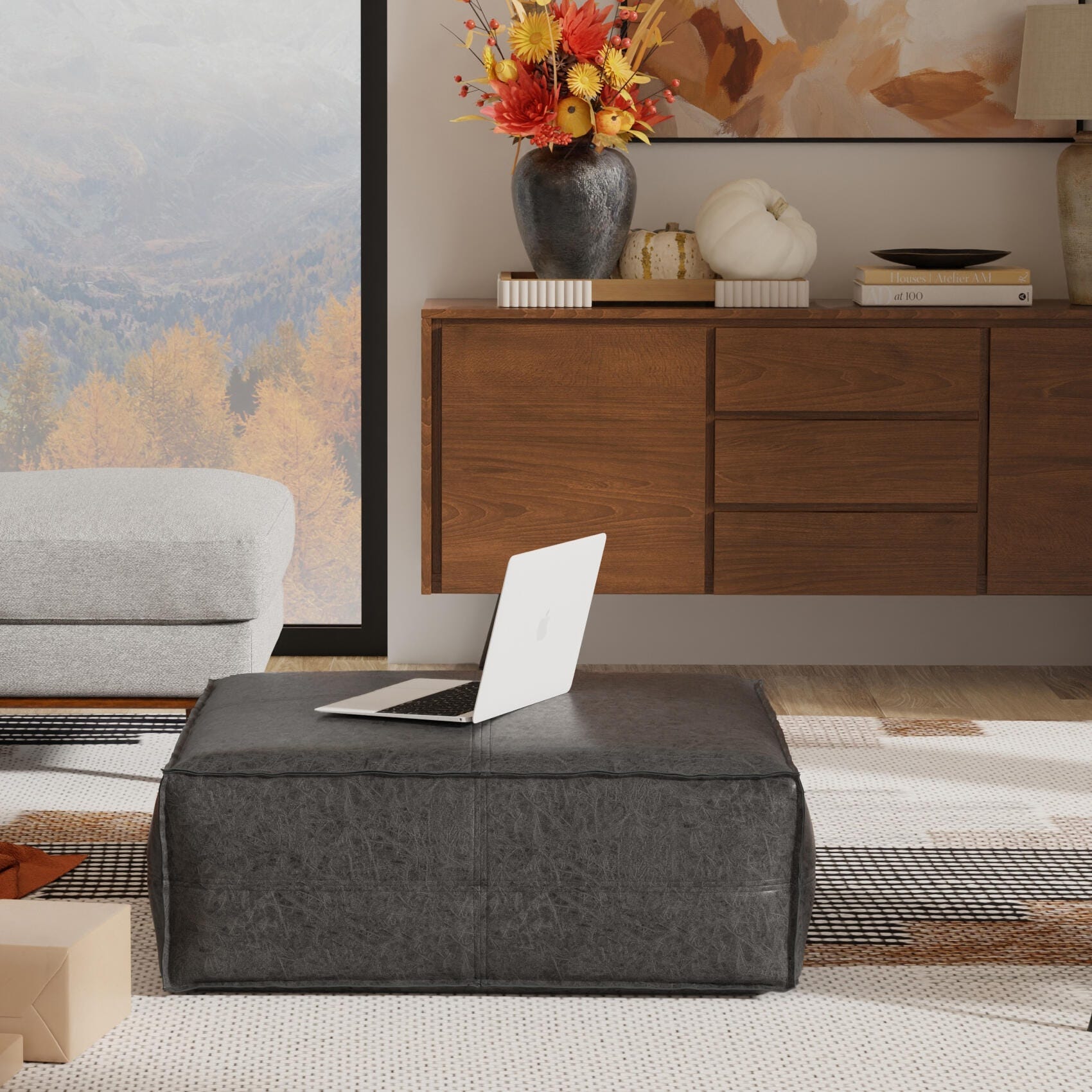 Click here for Simpli Home Brody Pouf  Distressed Black prices