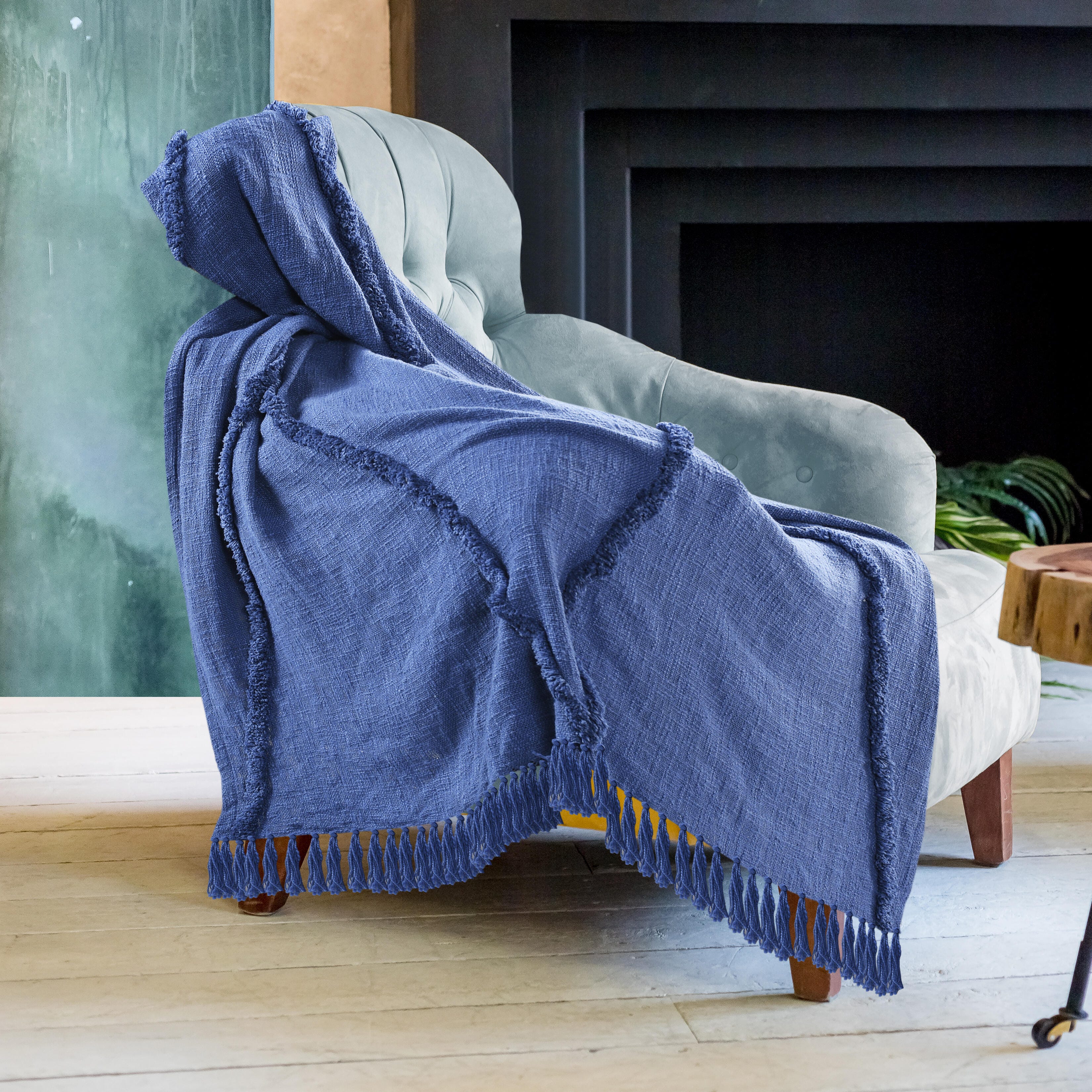 Click here for Diamond Solid Throw Blanket  Blue prices