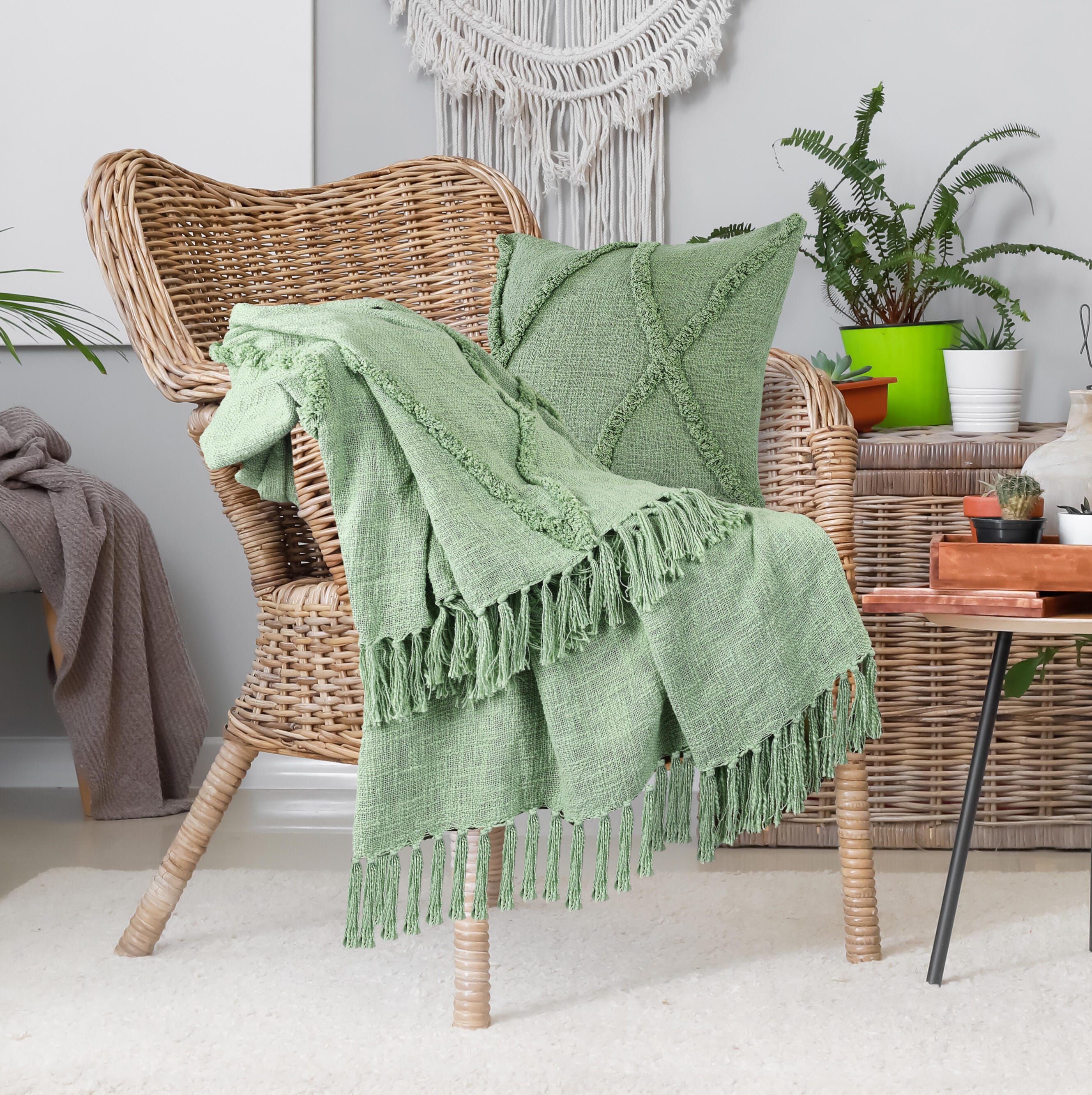 Click here for Diamond Solid Throw Blanket  Green prices