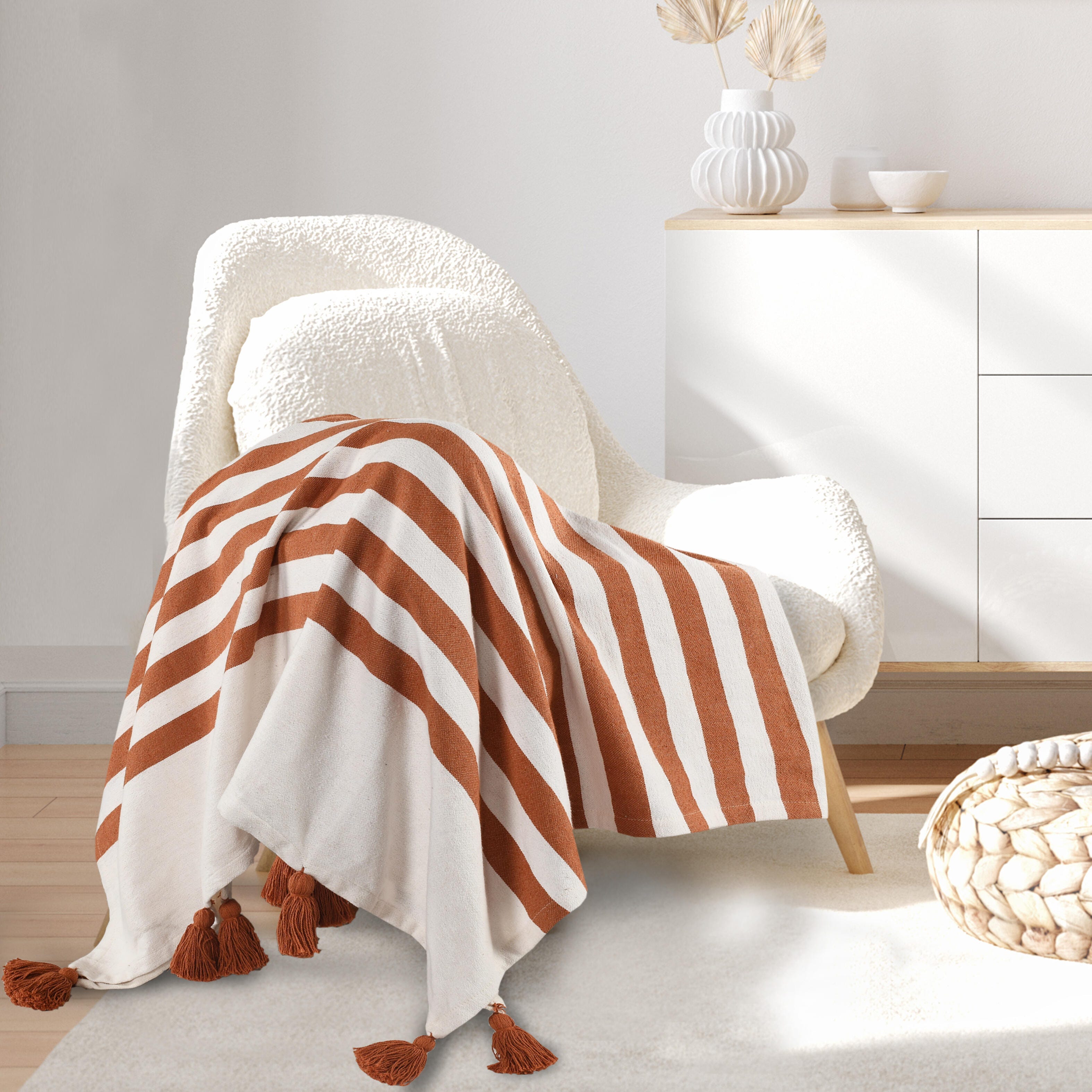 Click here for Harbor Striped Throw Blanket  Orange prices
