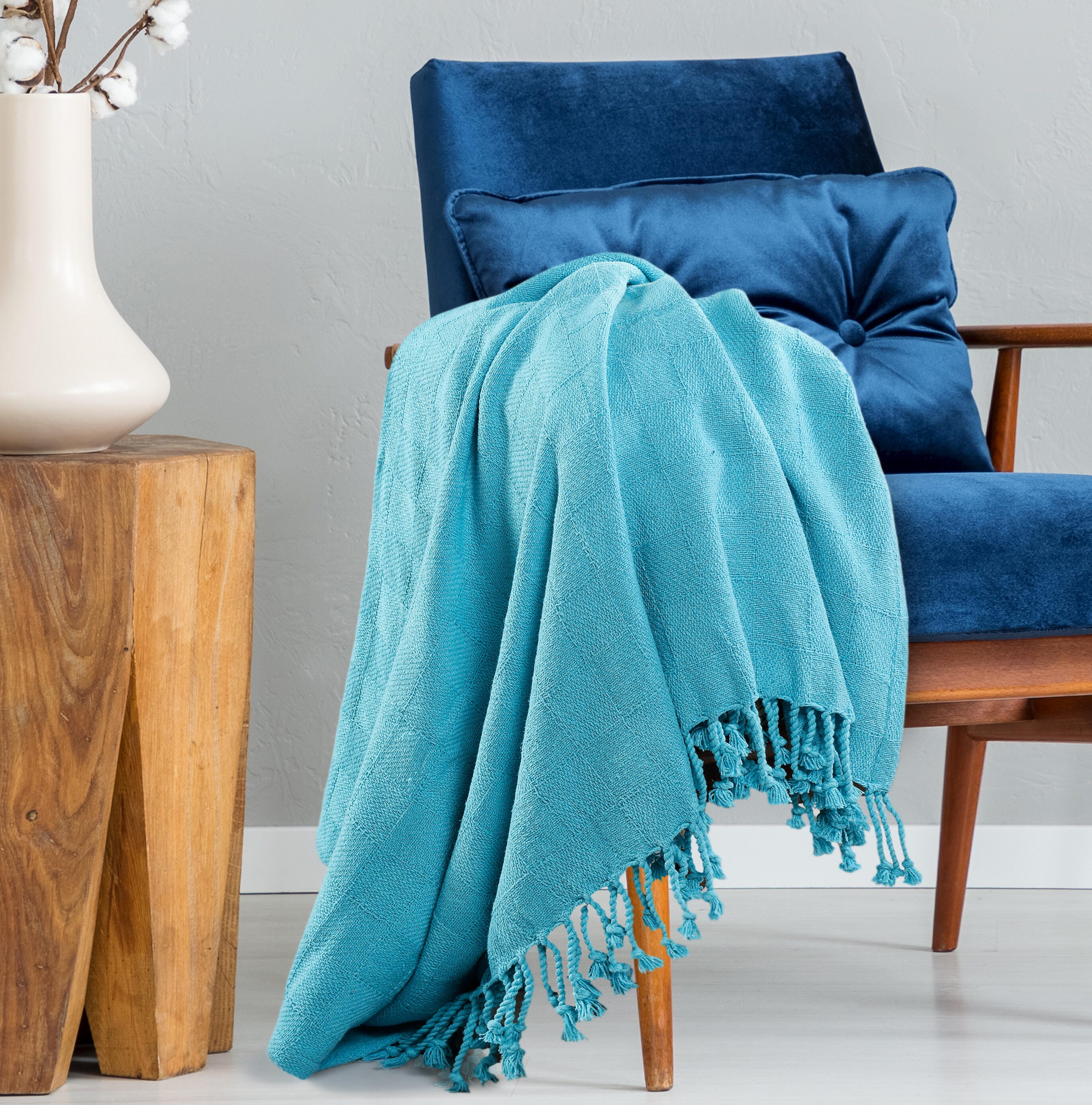 Click here for Heather Solid Throw Blanket  Aqua Blue prices