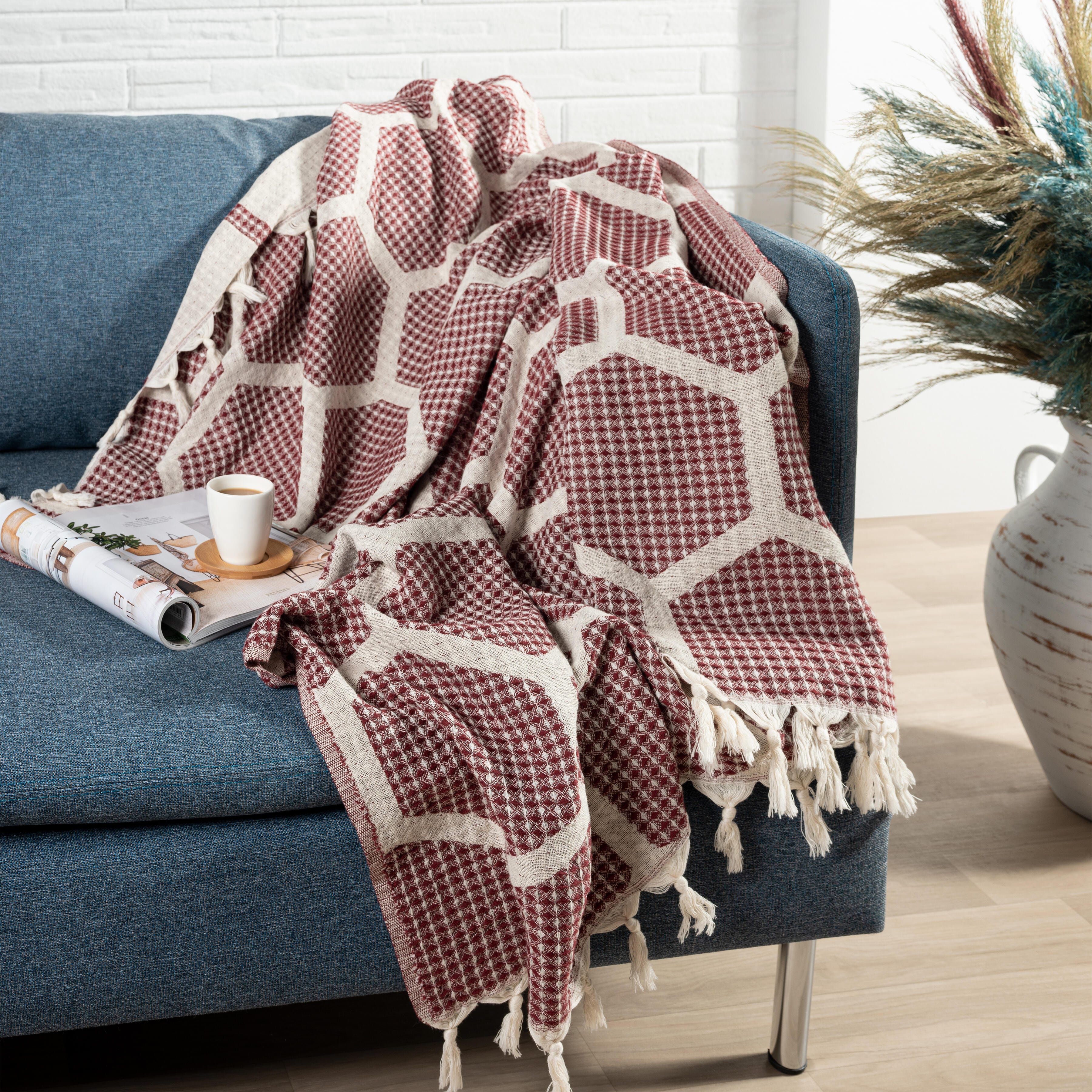 Click here for Avery Geometric Throw Blanket  Red prices