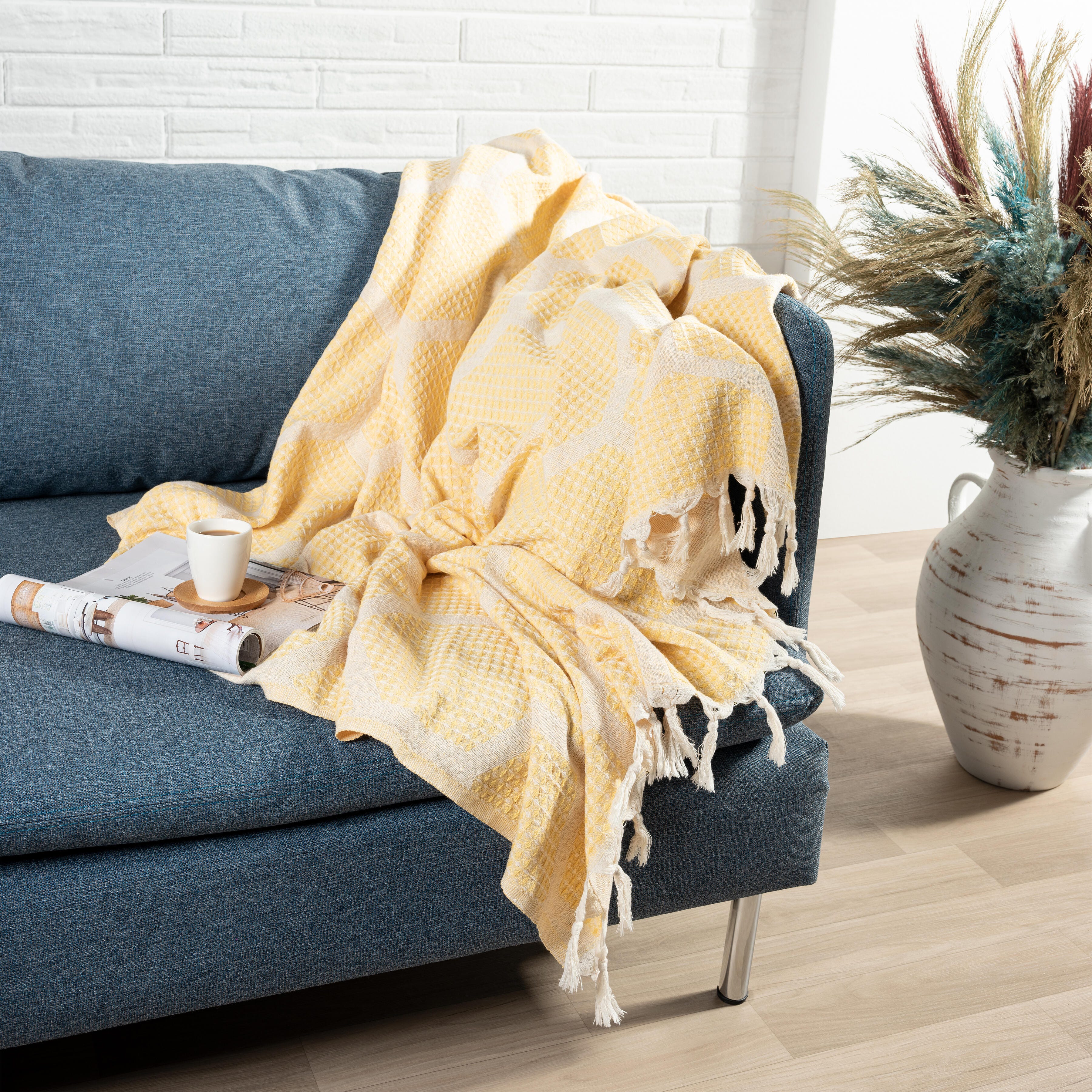 Click here for Avery Geometric Throw Blanket  Yellow prices