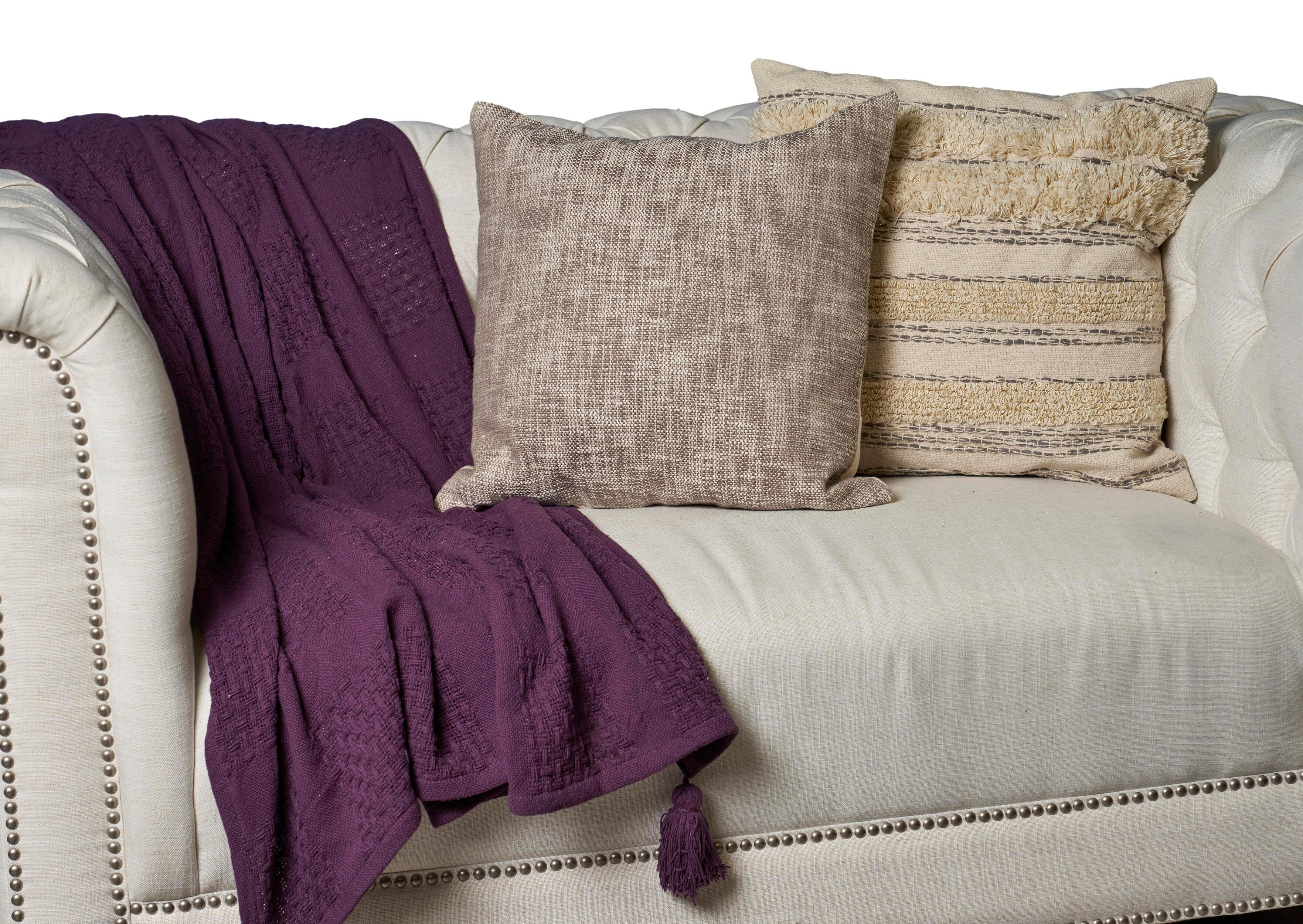 Click here for Belgium Basketweave Throw Blanket  Purple prices