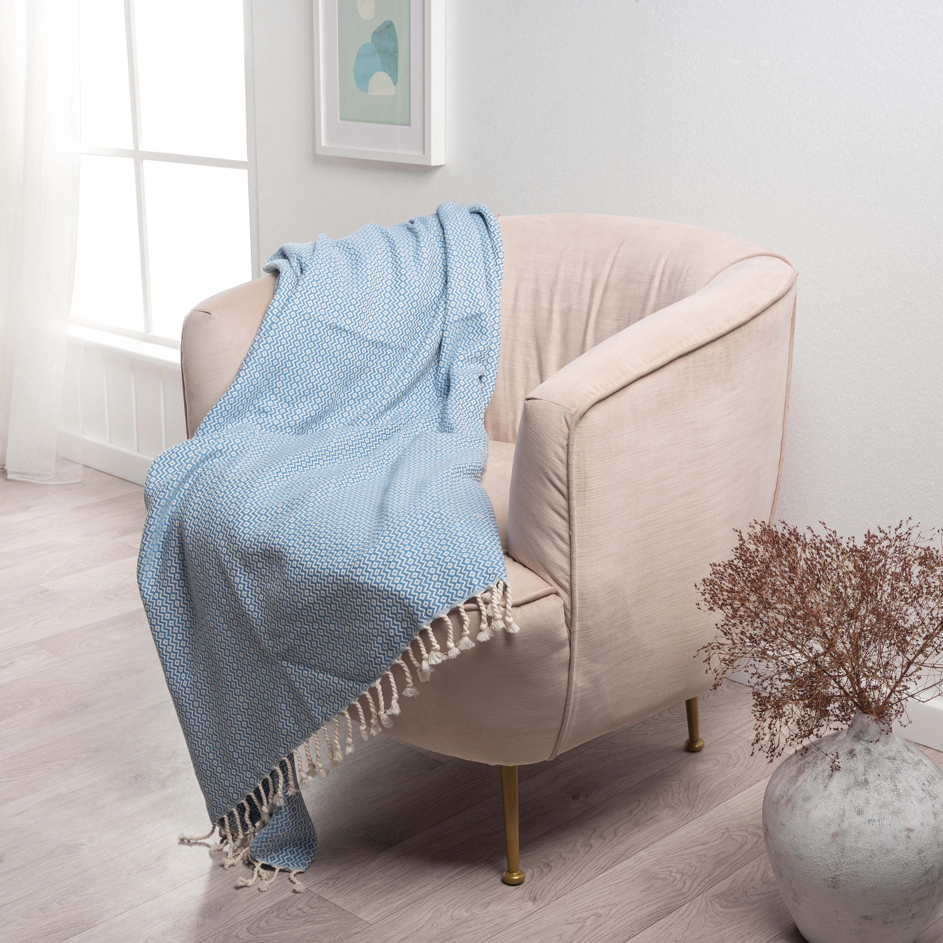 Click here for Sadie Diamond Throw Blanket  Blue prices