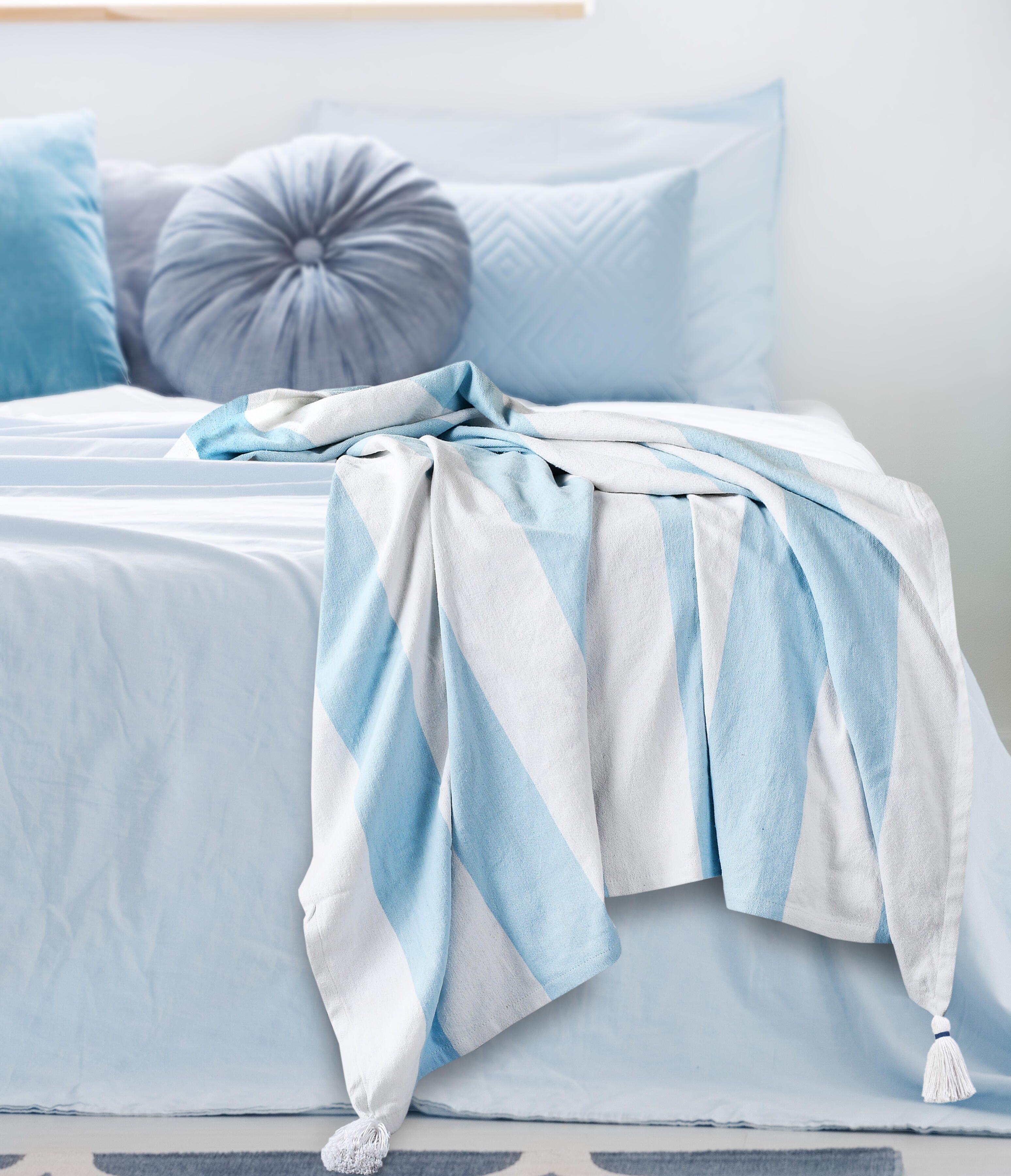 Click here for Marlin Striped Throw Blanket  Corydalis Blue prices