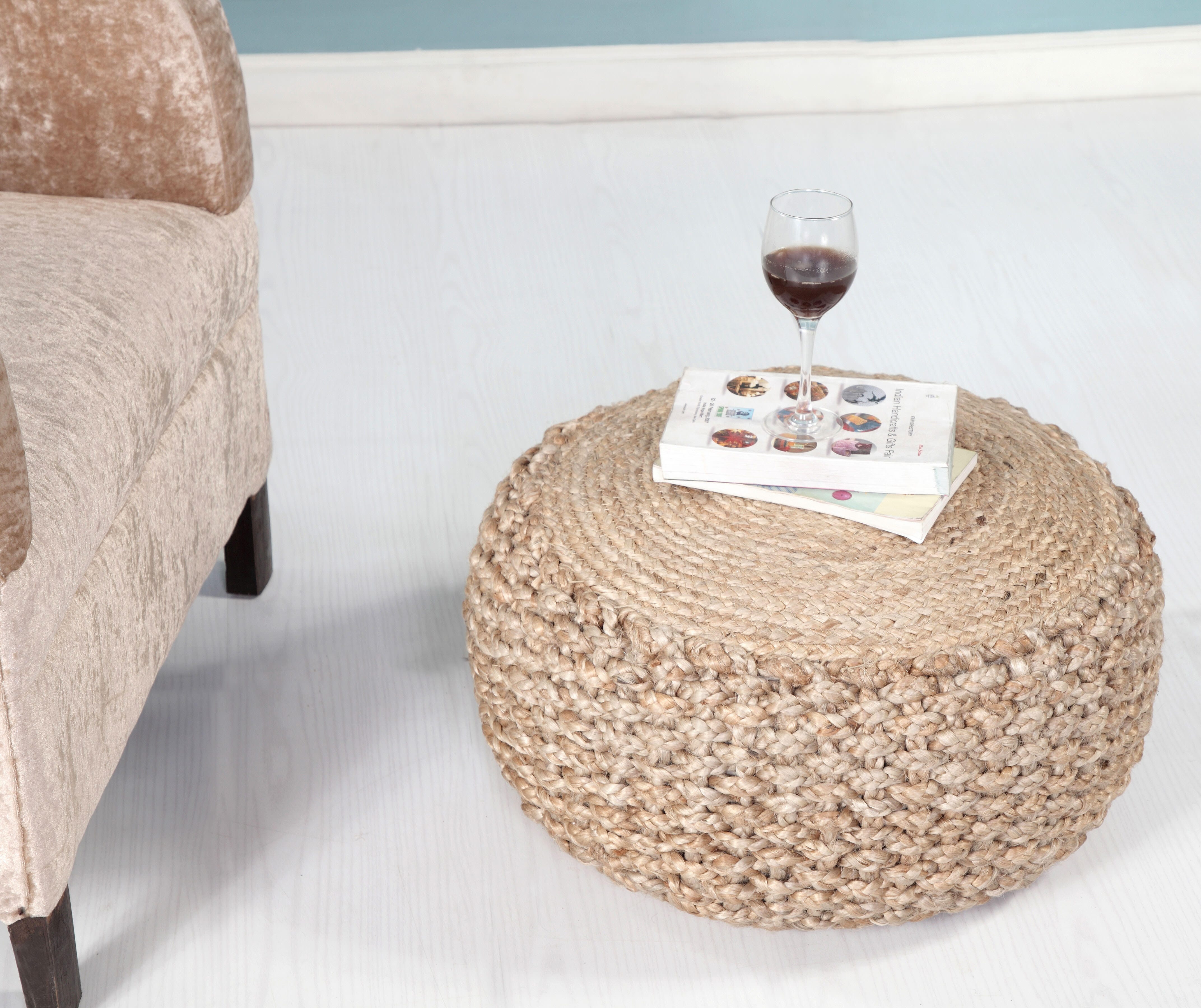 Click here for Spruce Solid Braided Pouf  Tan prices