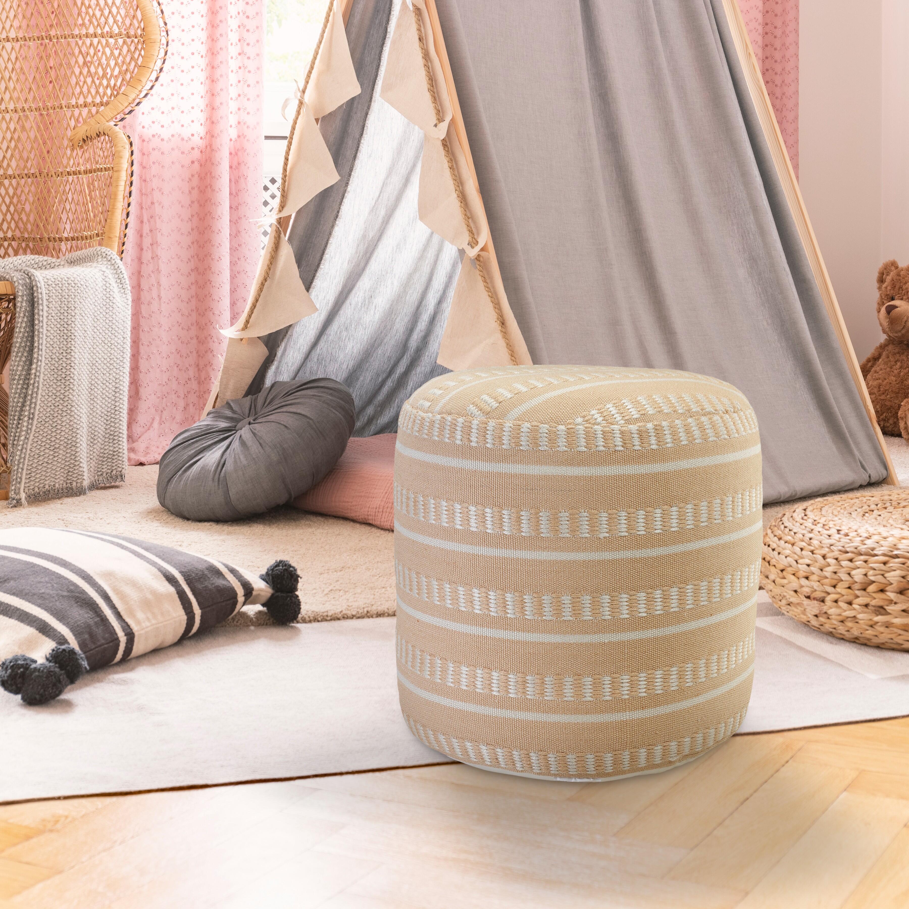 Click here for Atlantis Striped Pouf Indoor / Outdoor Pillow  Ora... prices