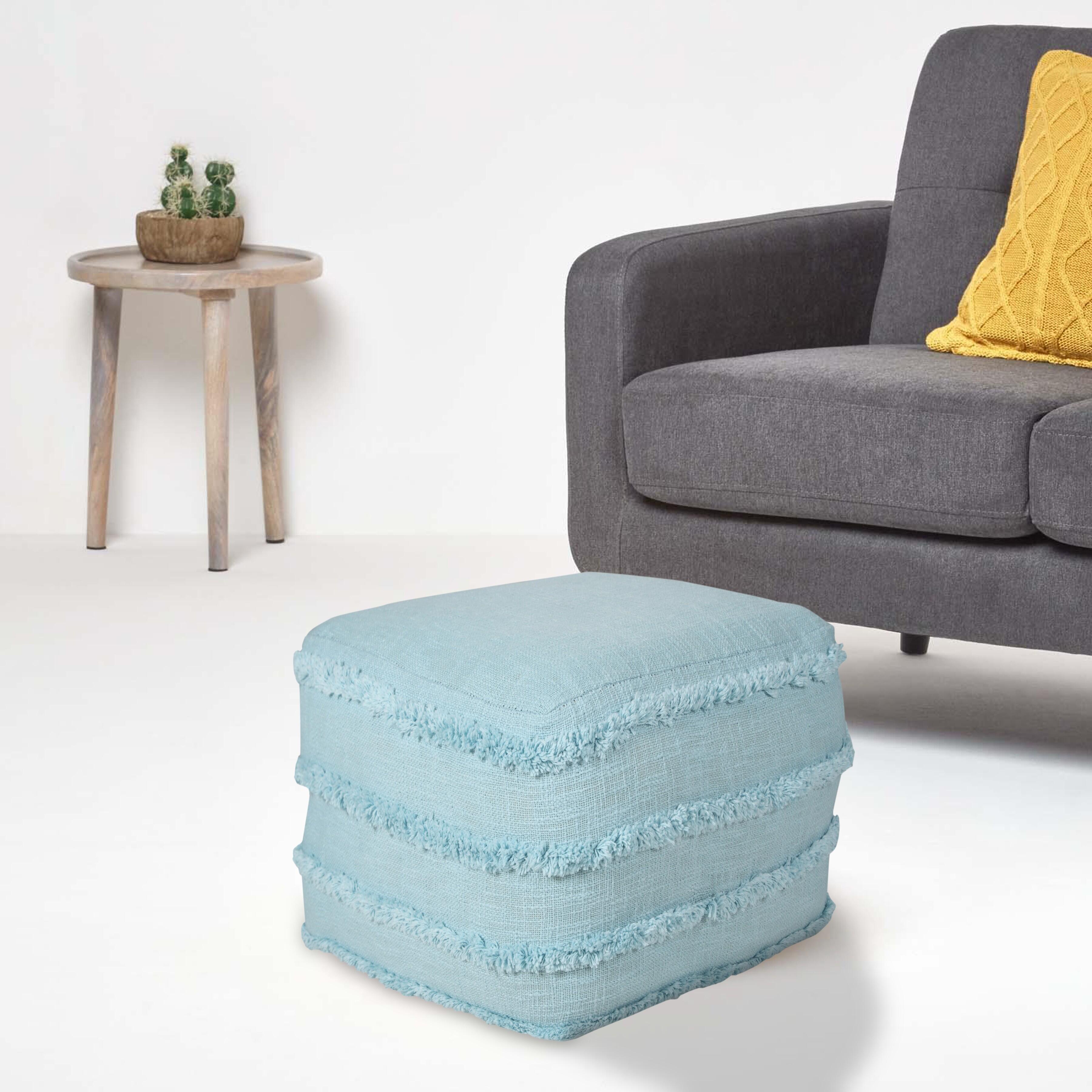 Click here for Revelation Striped Pouf  Light Blue prices