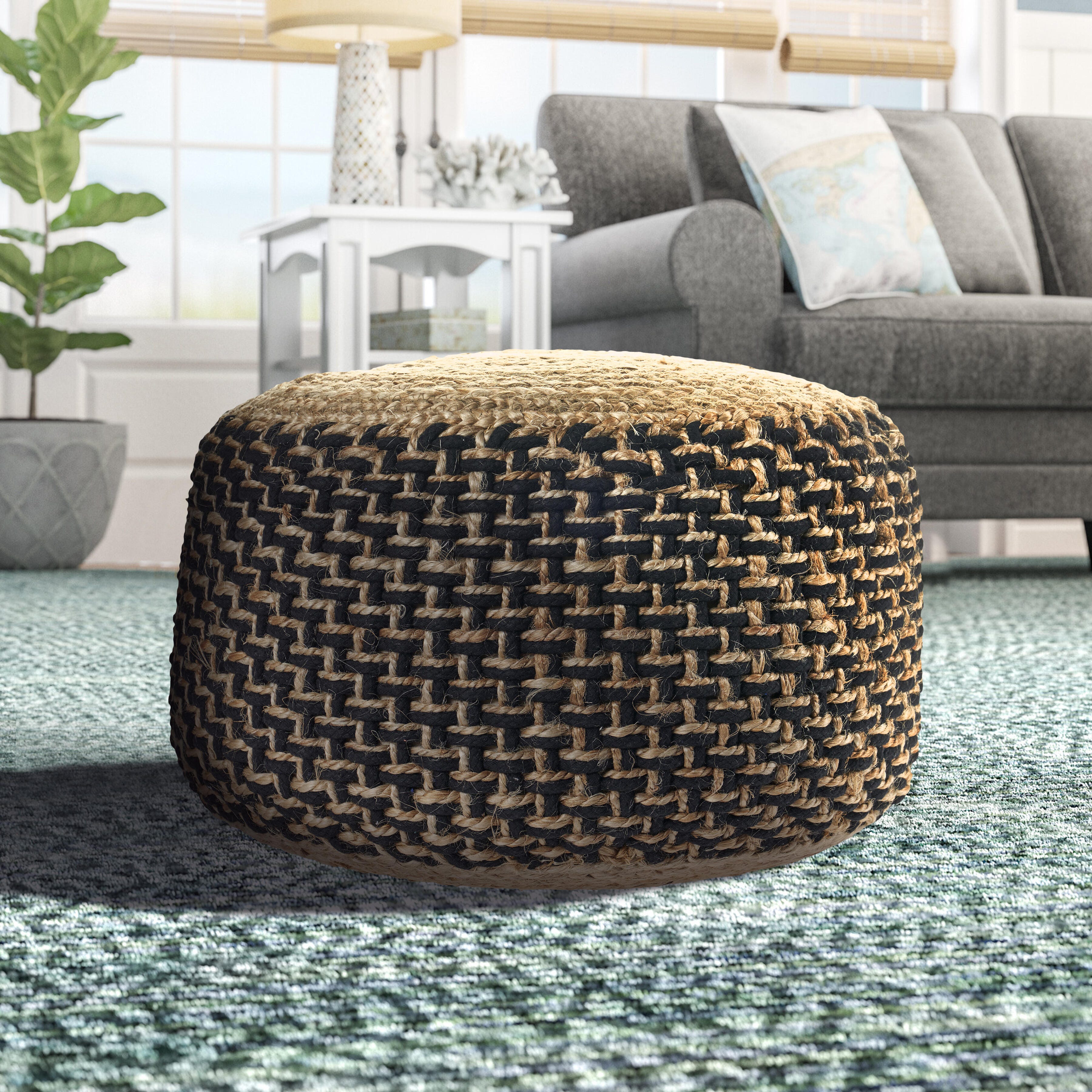 Click here for Spruce Geometric Pouf  Tan prices