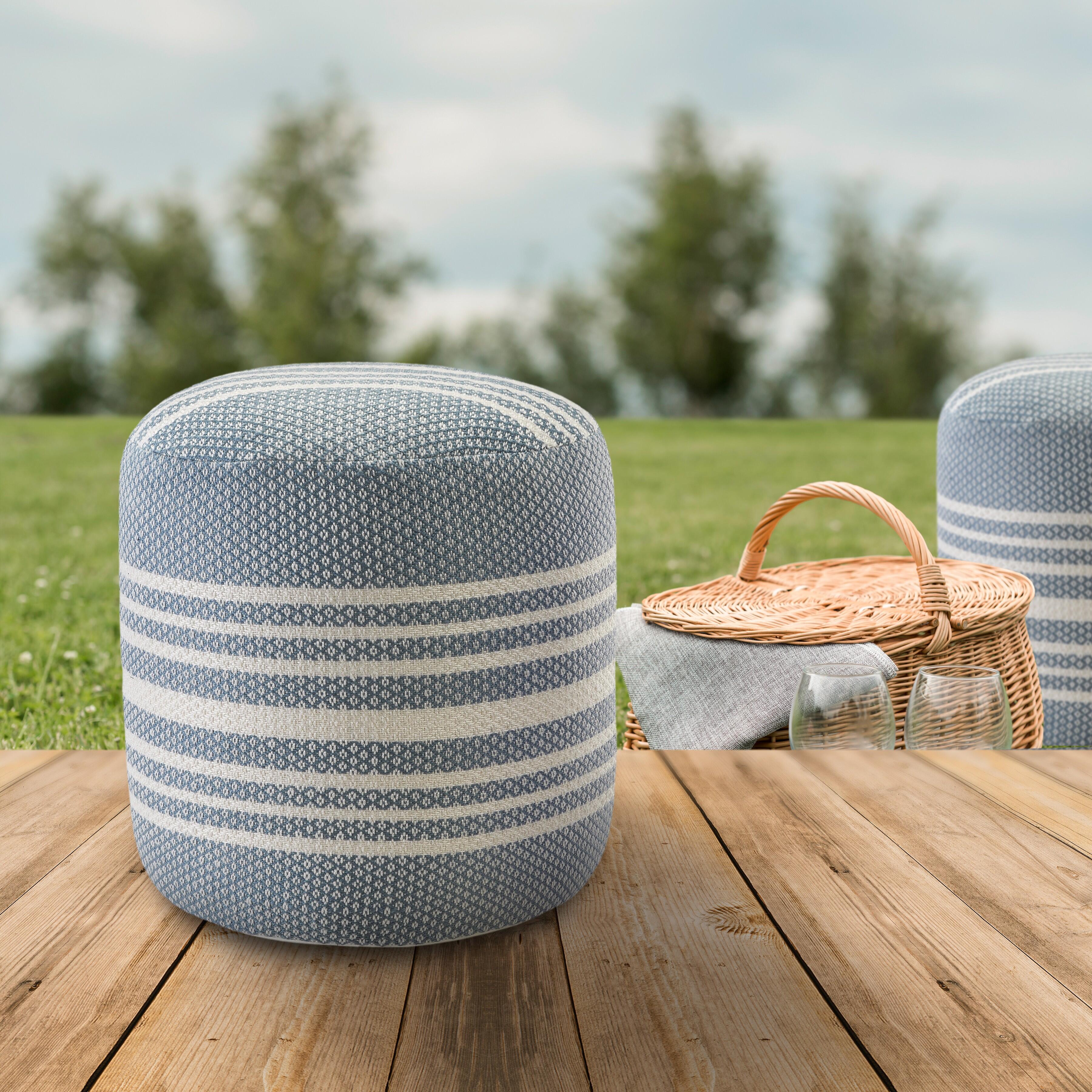 Click here for Atlantis Striped Indoor/Outdoor Pouf Indoor / Outd... prices