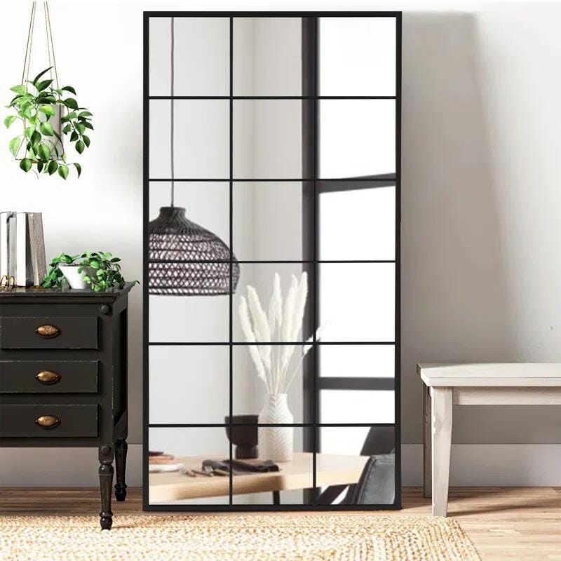 Click here for Dulcea Full Length Frame Window Mirror  Black prices