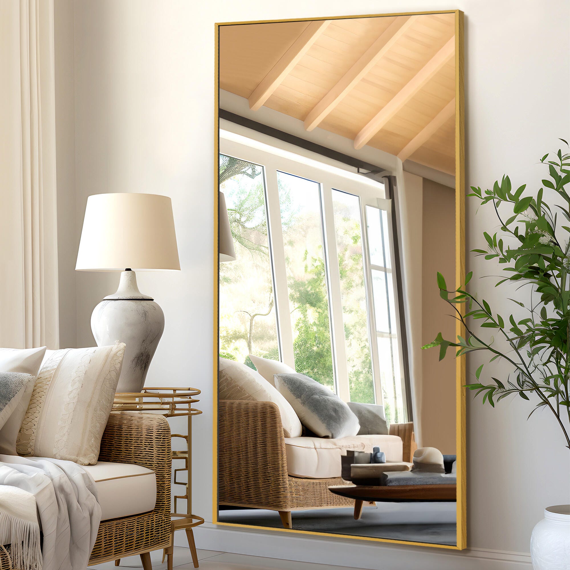 Click here for Dulcea 71 Tall Framed Full Length Mirror  Gold prices