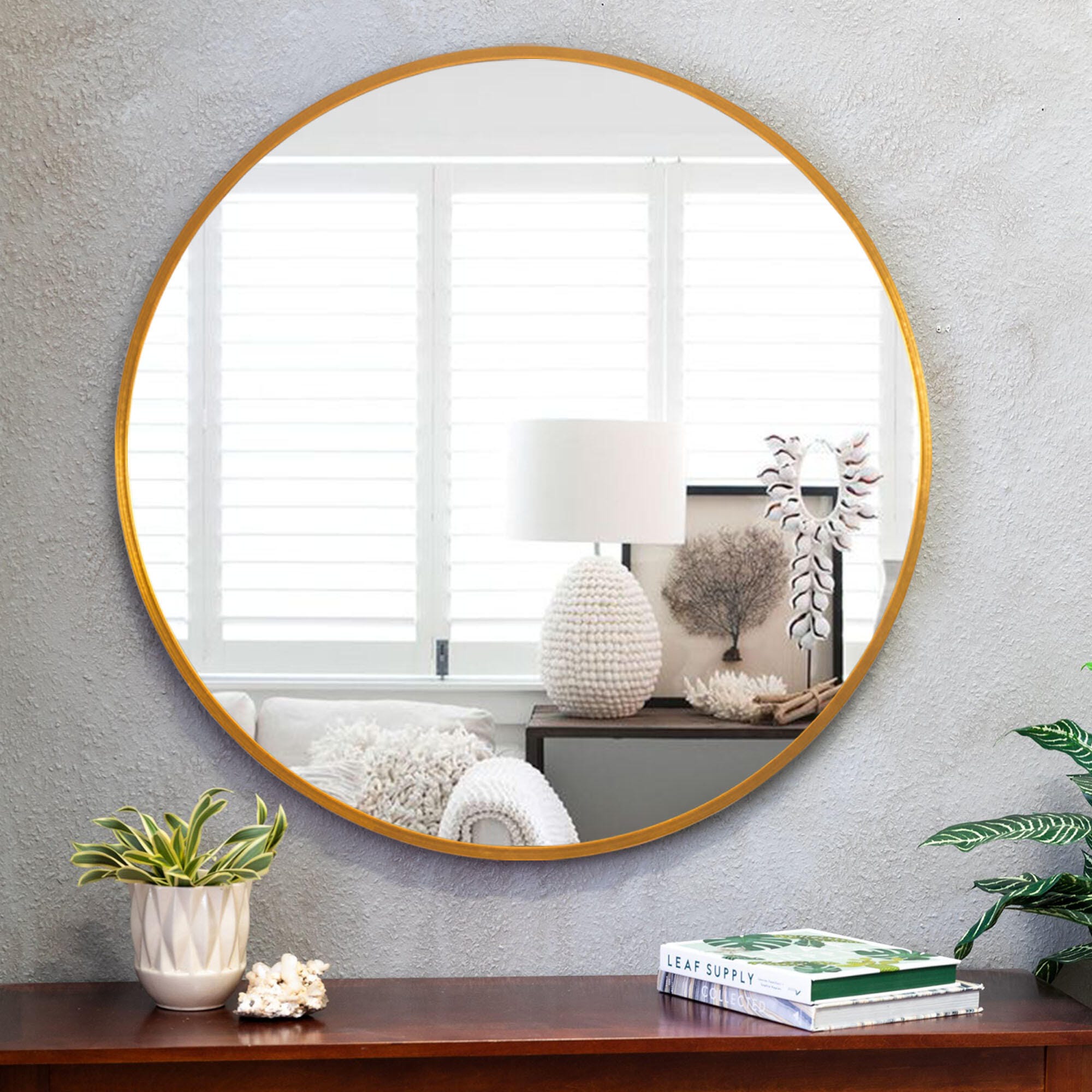 Click here for Dulcea Medium Classic Round Accent Mirror  Gold prices