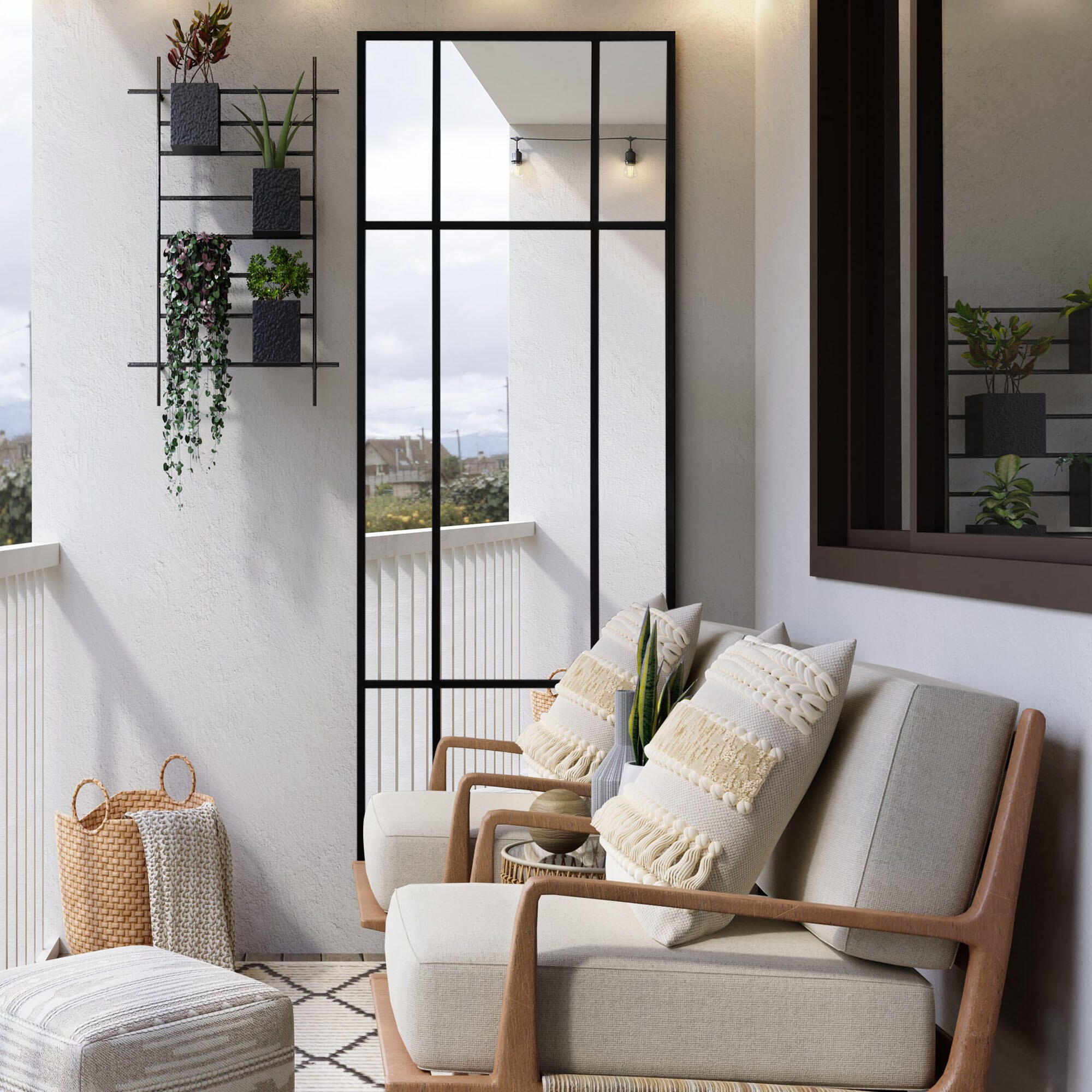 Click here for Dulcea Small Arched Frame Wall Mirror  Black prices