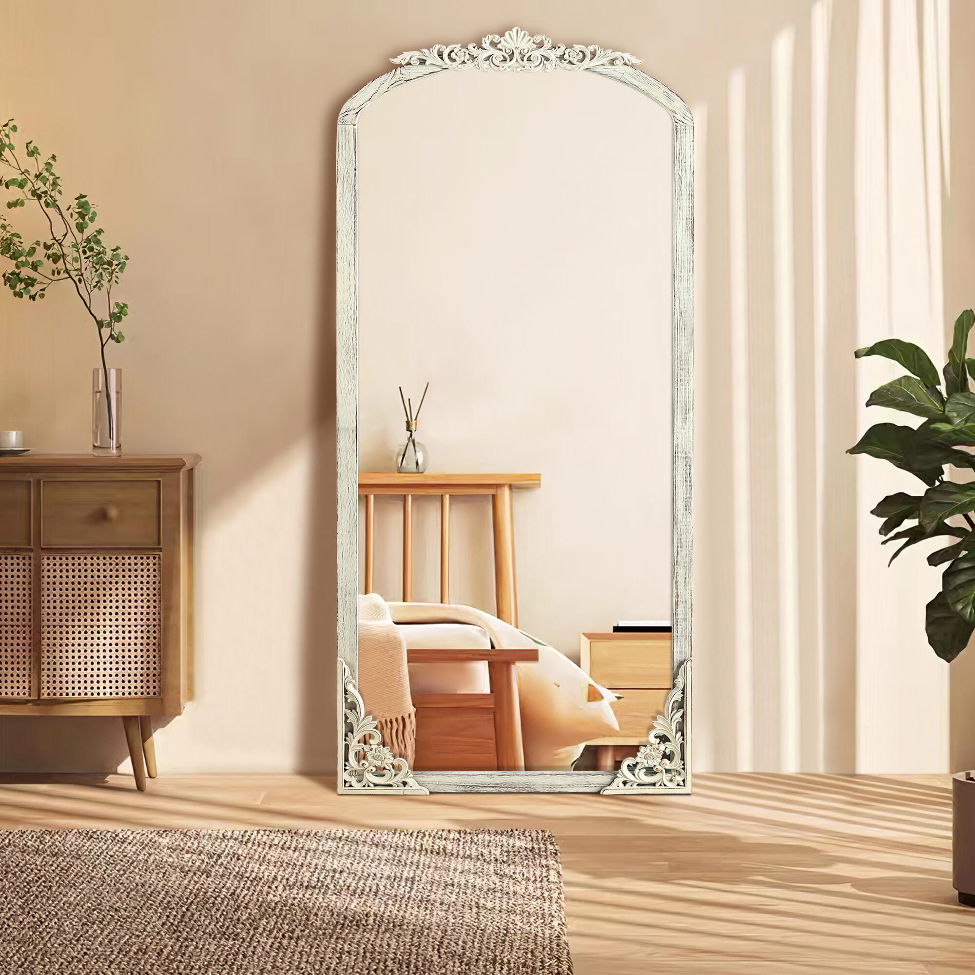 Click here for Delfina 67 Tall Carved Full Length Mirror  Weather... prices
